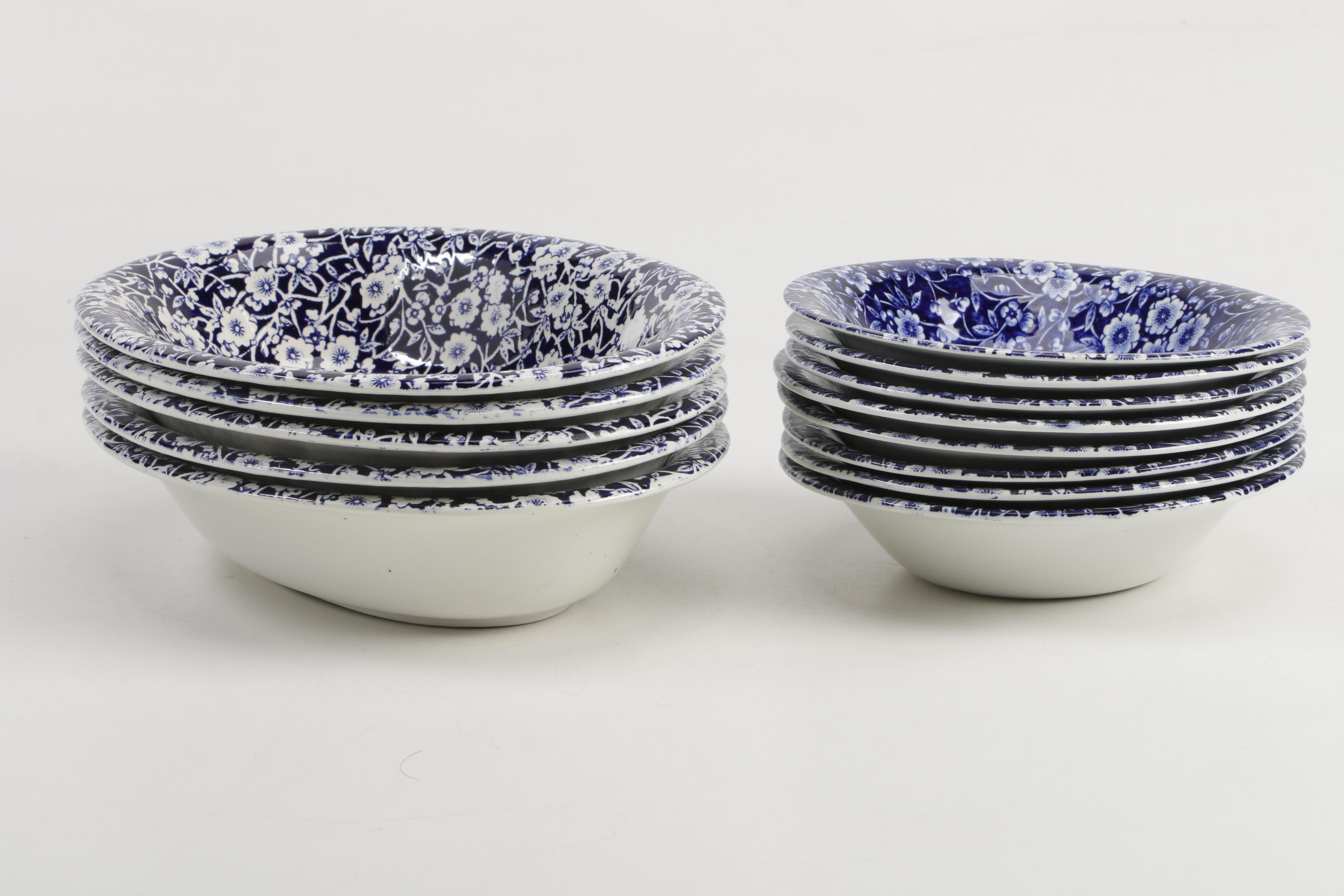 Crownford Staffordshire "Calico Blue" Ironstone Dinnerware and Serving ...