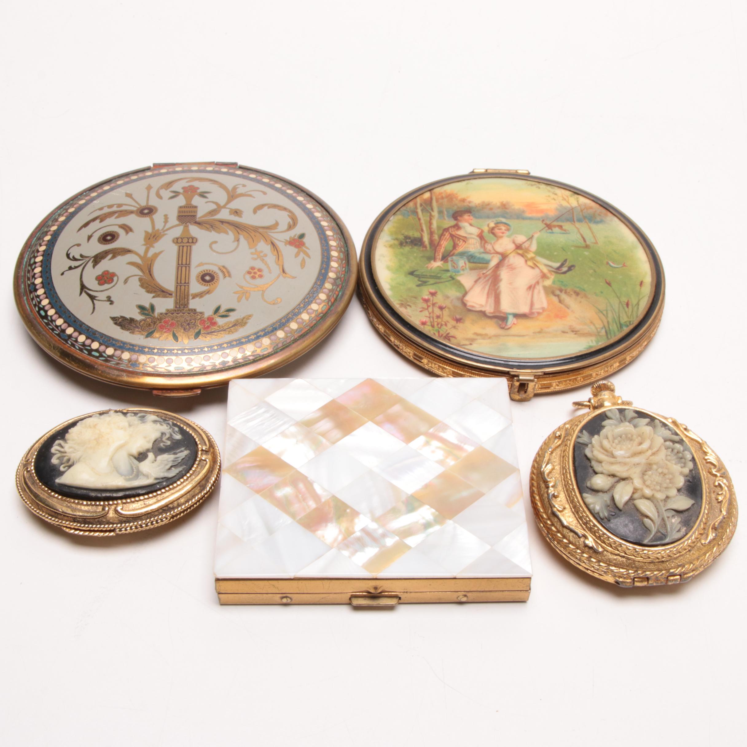 Vintage Compacts and Perfume Bottle Including Volupté | EBTH