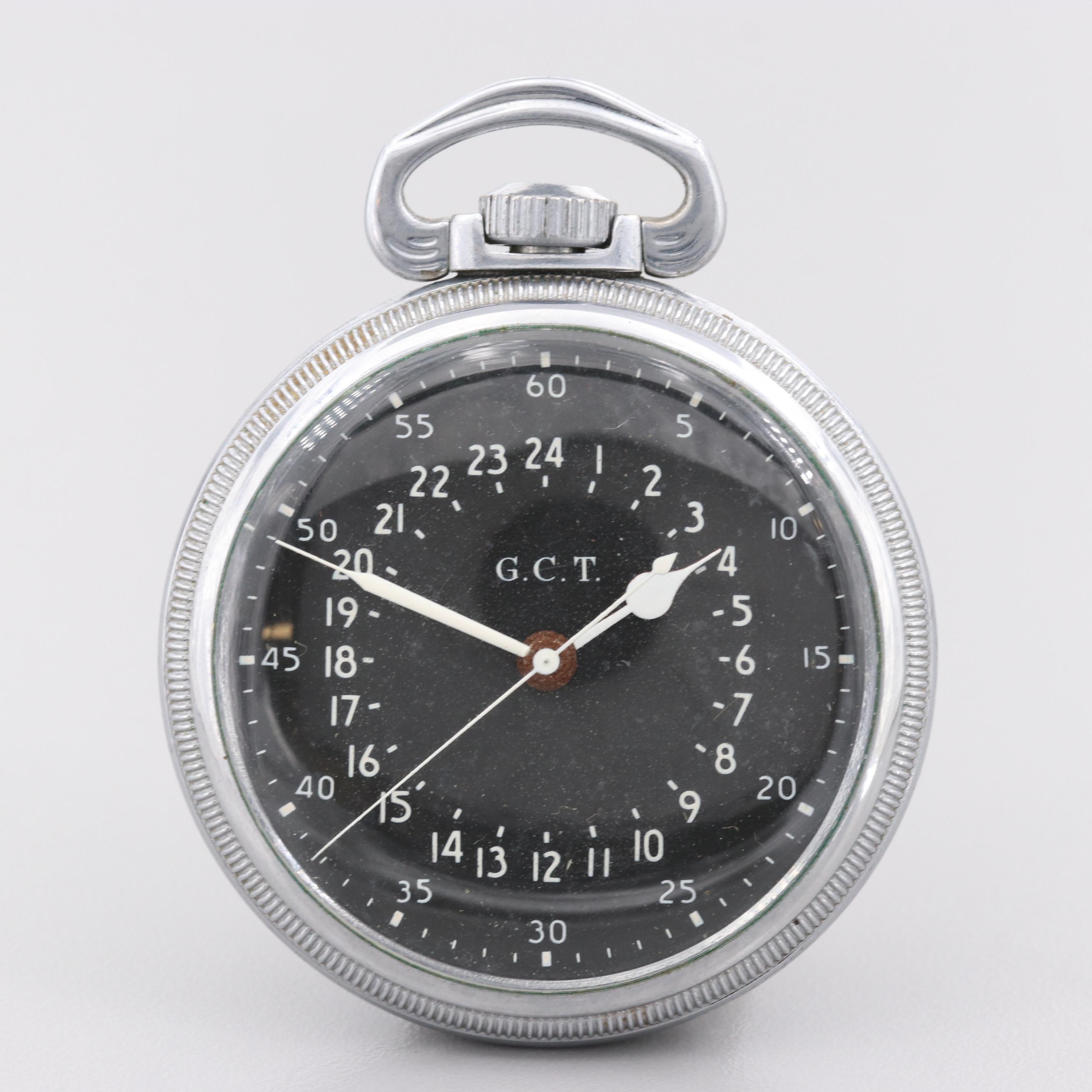 Hamilton WW II G.C.T. 24 Hour Metal Military Pocket Watch, 1942 | EBTH