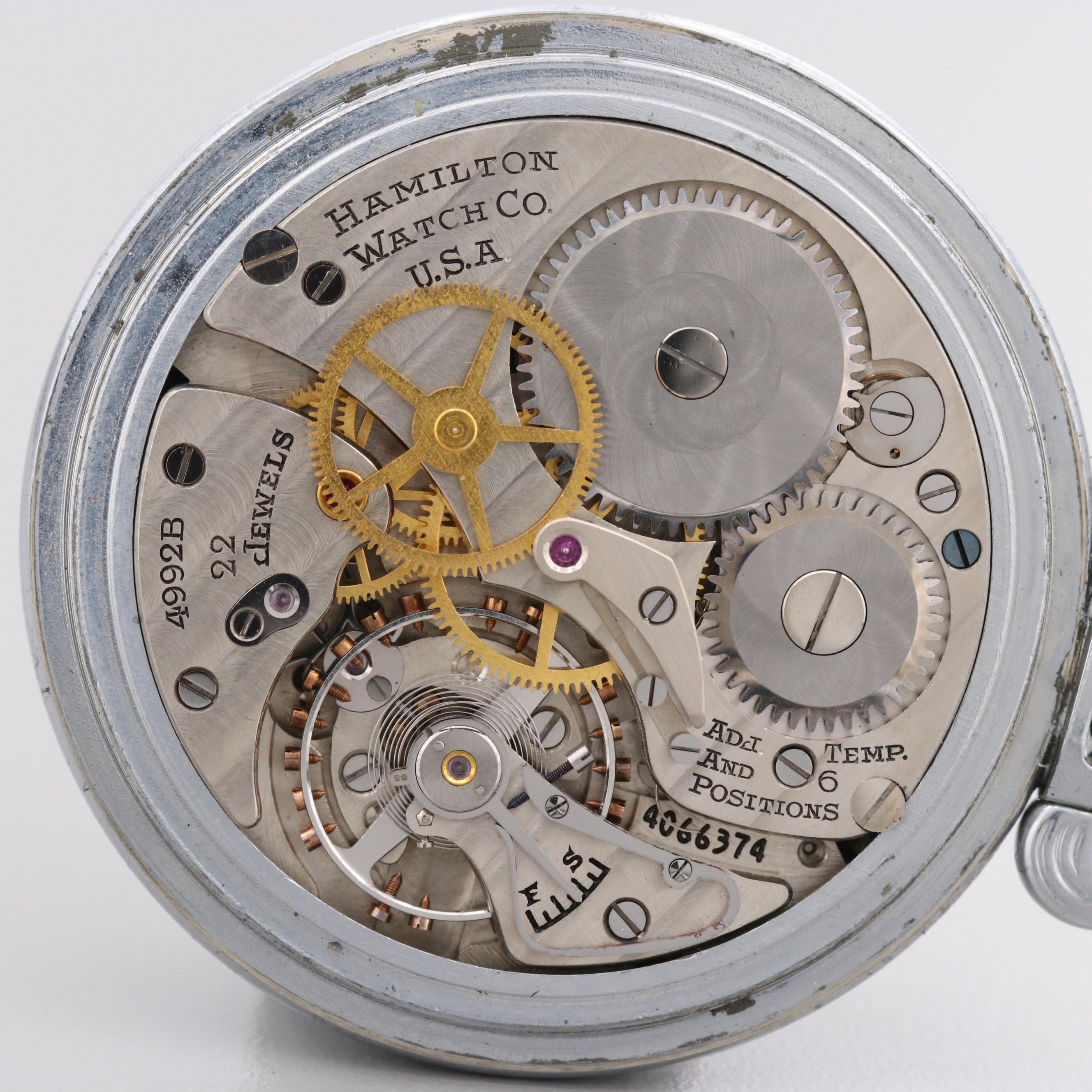 Hamilton WW II G.C.T. 24 Hour Metal Military Pocket Watch, 1942 | EBTH