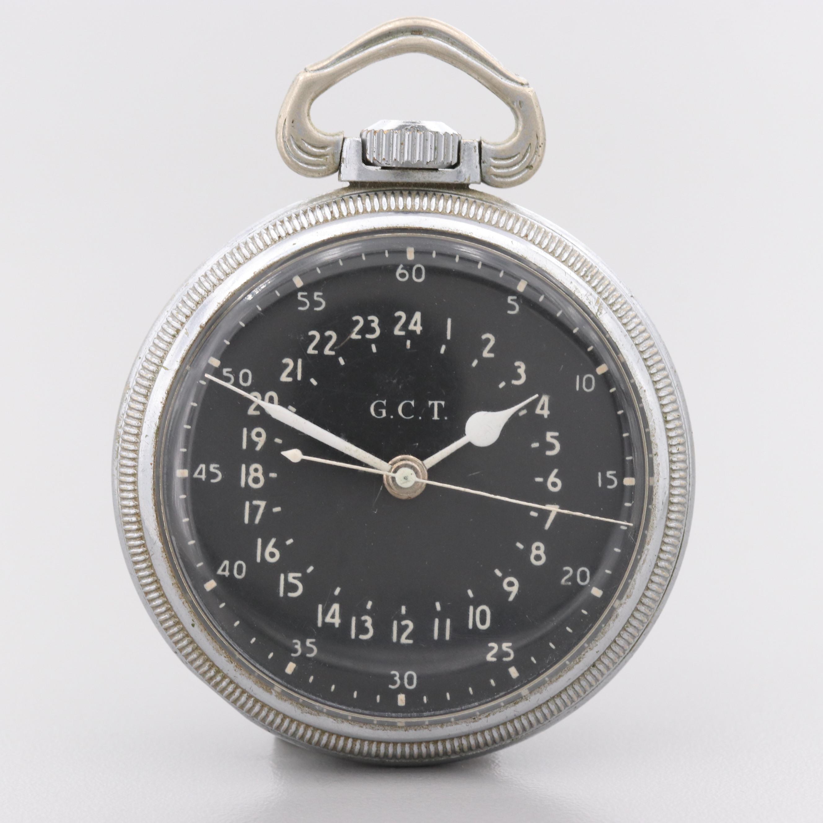 Hamilton WWII G.C.T. 24 Hour Military Pocket Watch, 1944 | EBTH