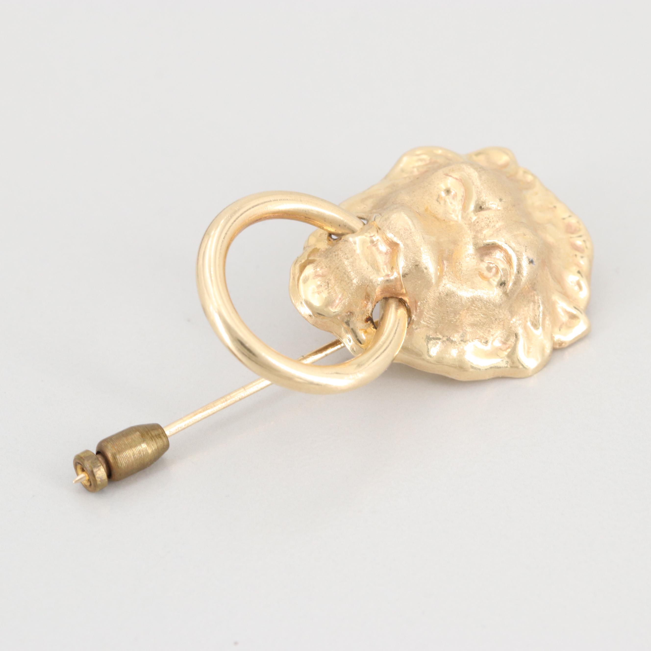 14K Yellow Gold Articulated Door Knocker Pin | EBTH