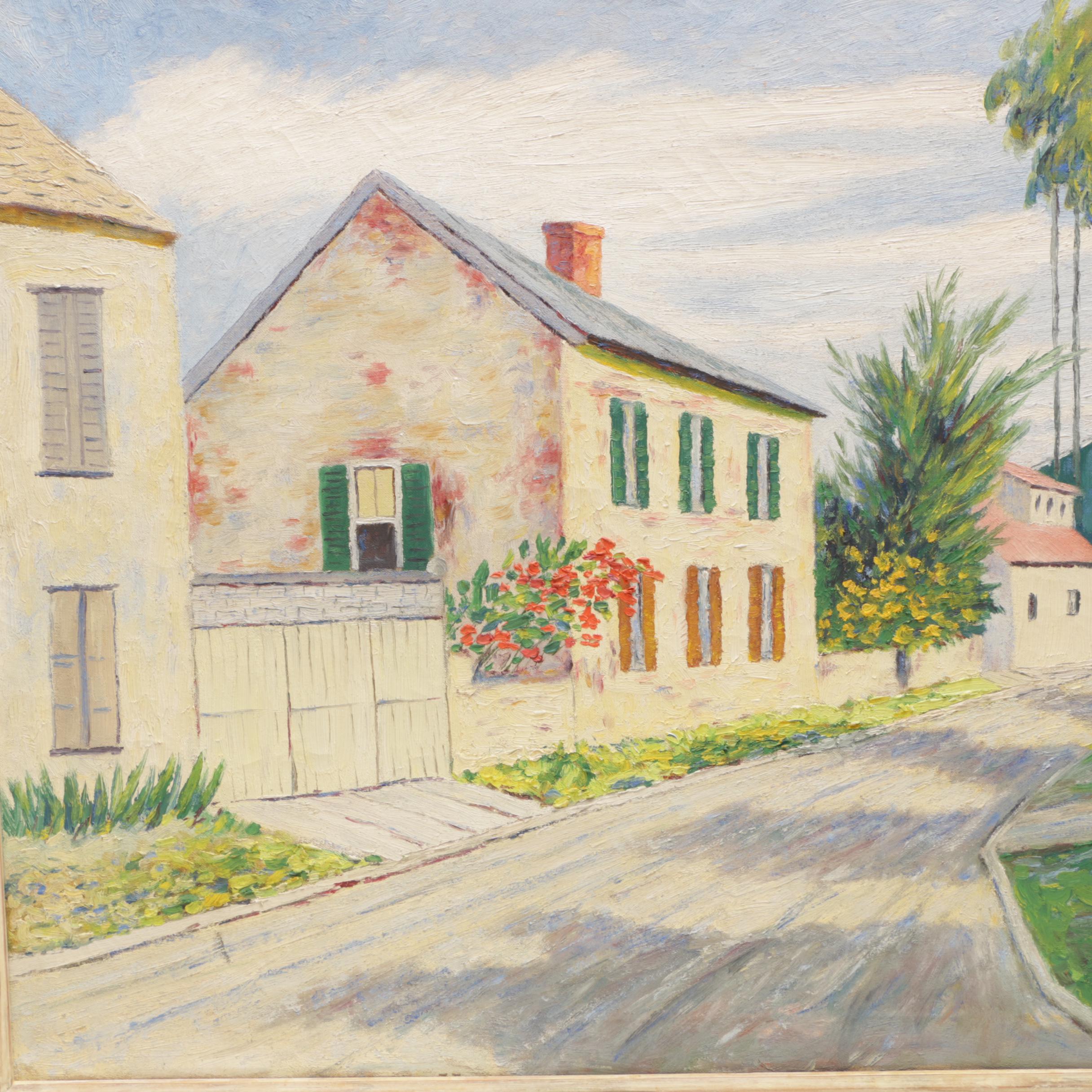 John Glancy Oil Painting of Street Scene | EBTH