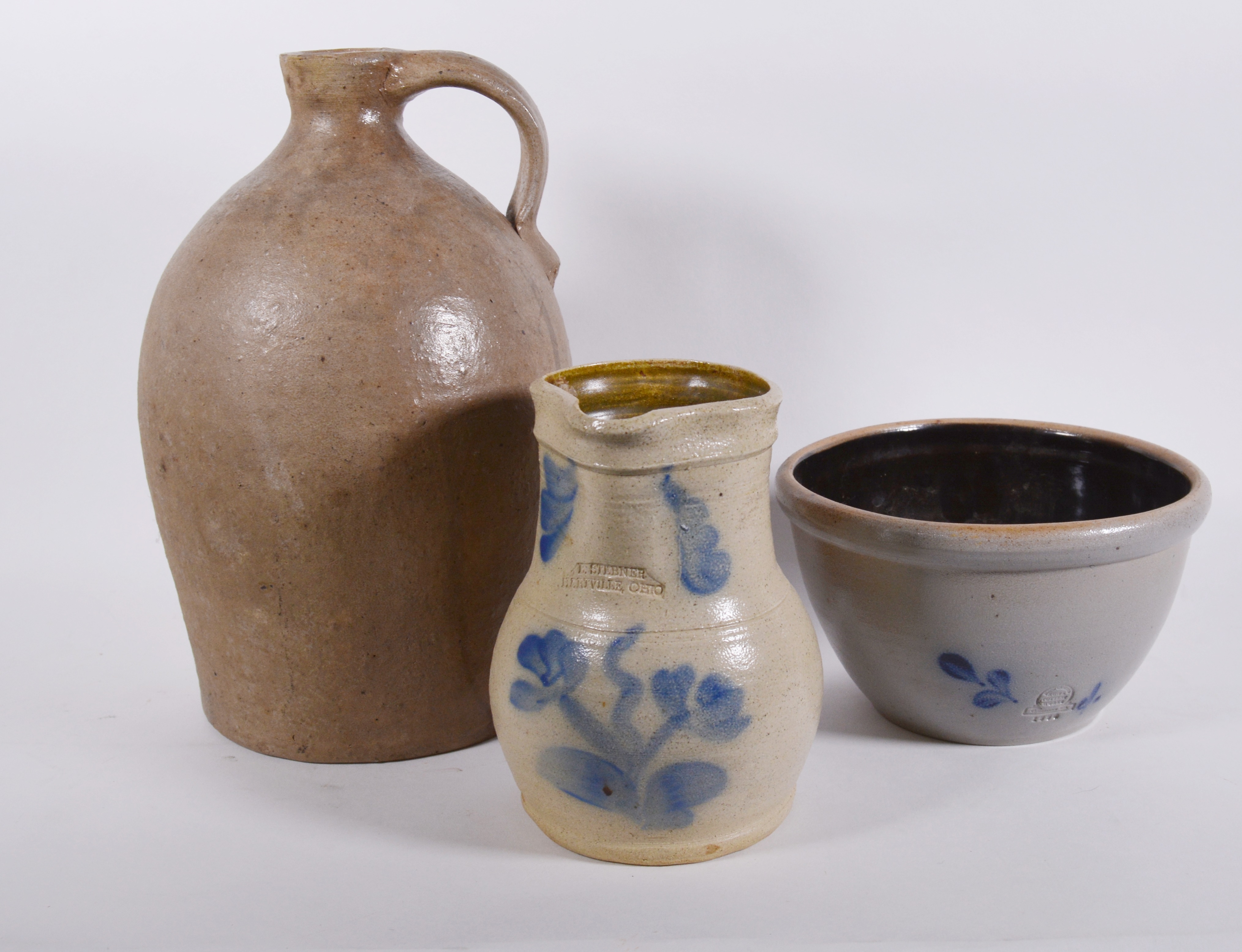 Rowe Pottery Stoneware Bowl, L. Stebner Pottery Pitcher and Stoneware ...