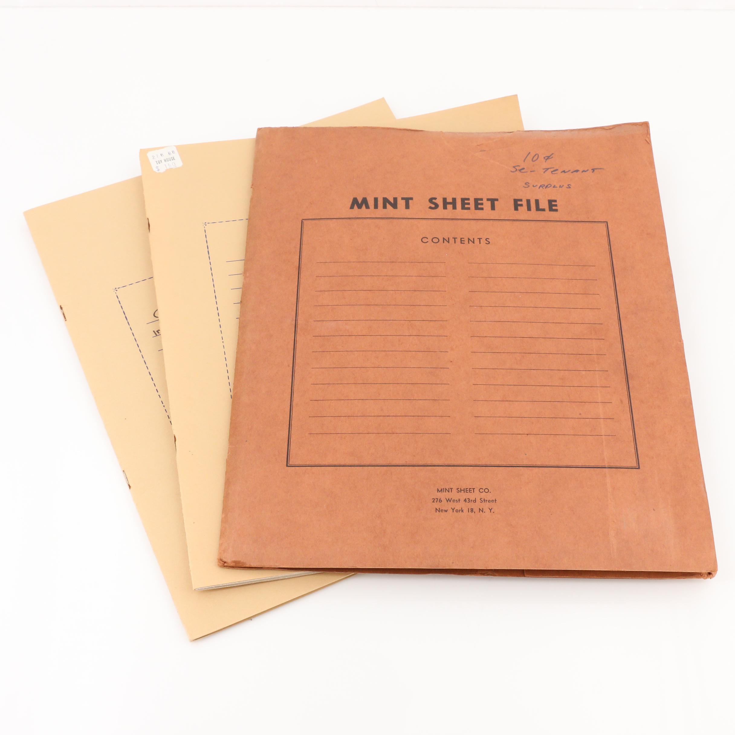 Group of Three Harco Mint Sheet Files with Sheets of U.S. Postage ...
