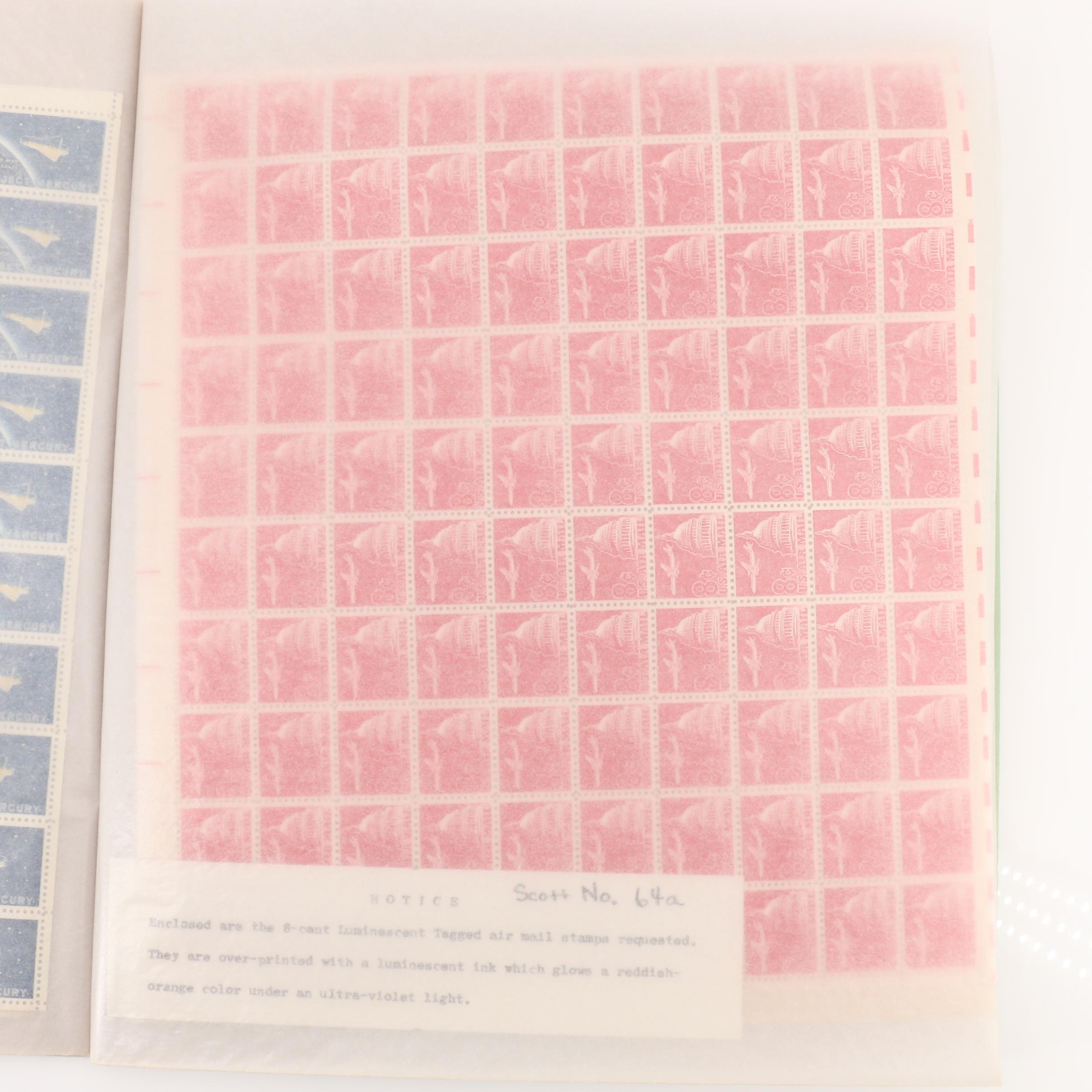 Group of Two Harco Mint Sheet Files with 30 Sheets of U.S. Postage ...