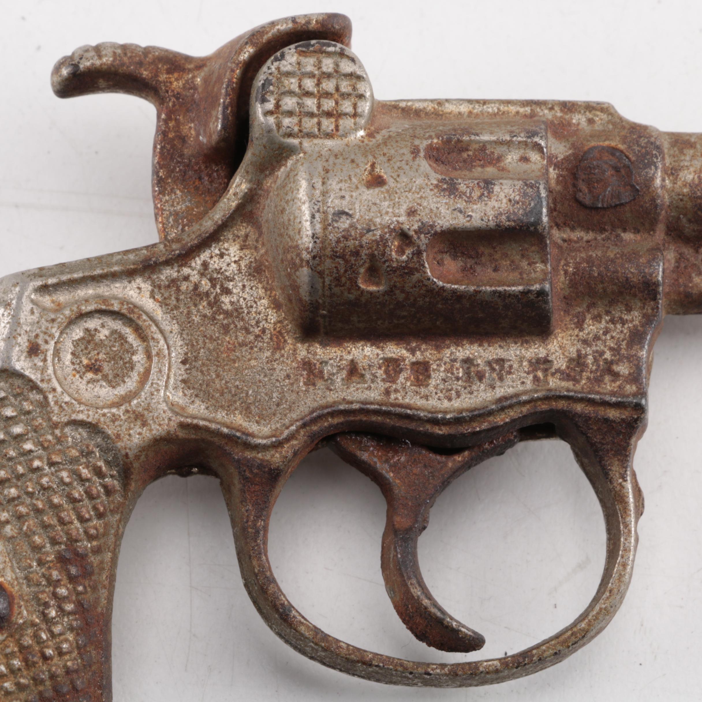 "Pluck", "Pet", "Bronco" and "Jax" Cast Iron Toy Revolvers, Mid-Century ...