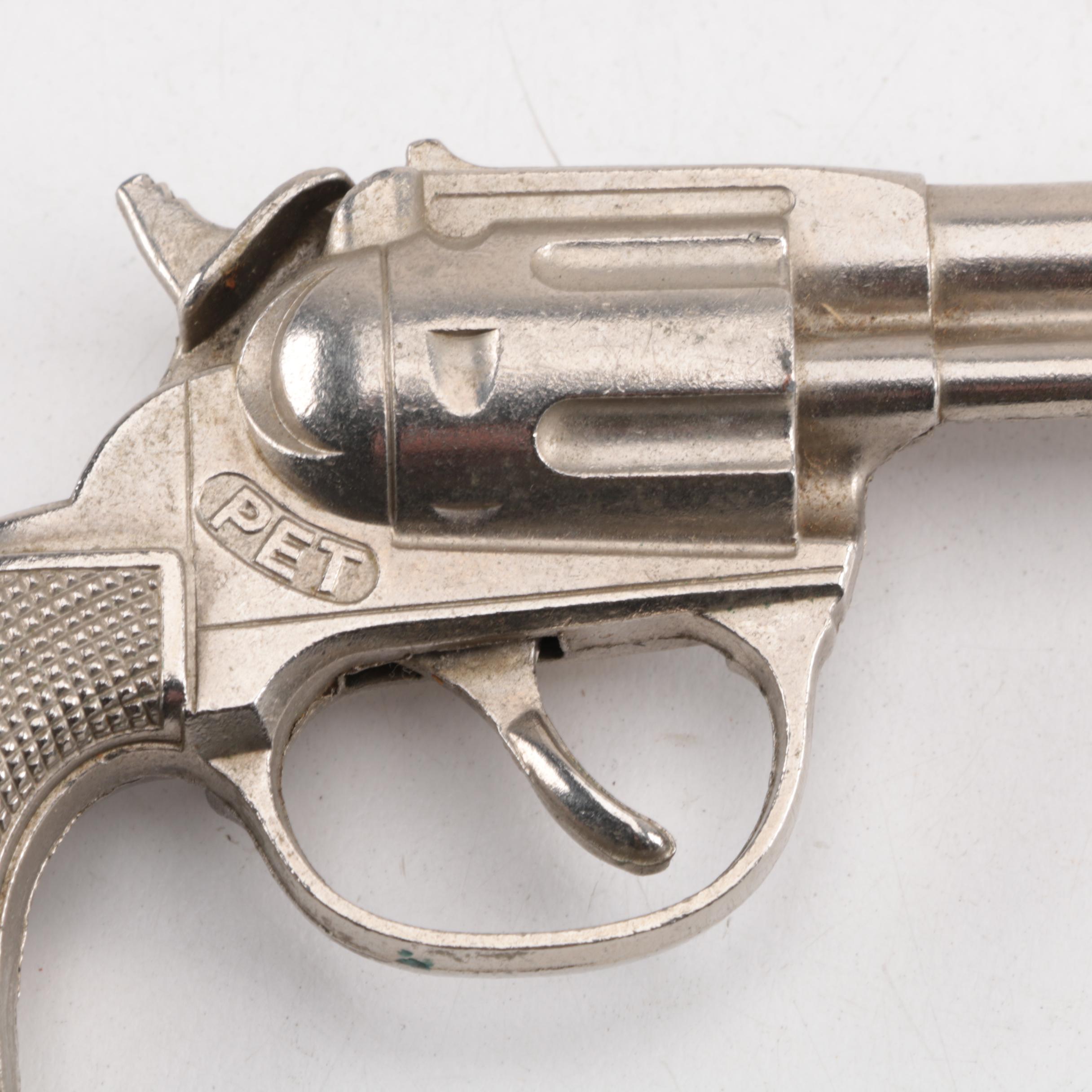"Pluck", "Pet", "Bronco" and "Jax" Cast Iron Toy Revolvers, Mid-Century ...