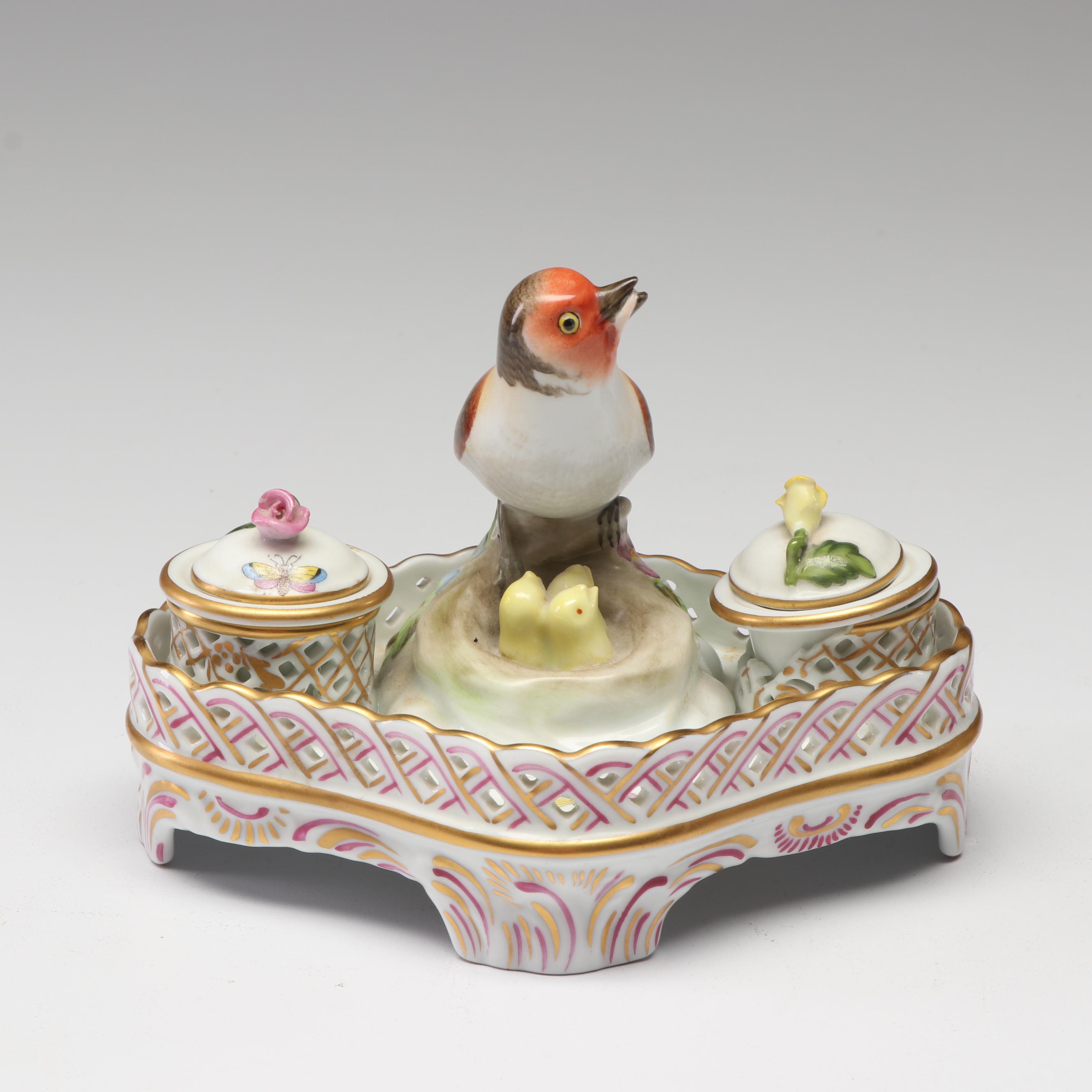 Herend Hungary "Rothschild Bird" and Ducks with Meissen Finch Porcelain ...