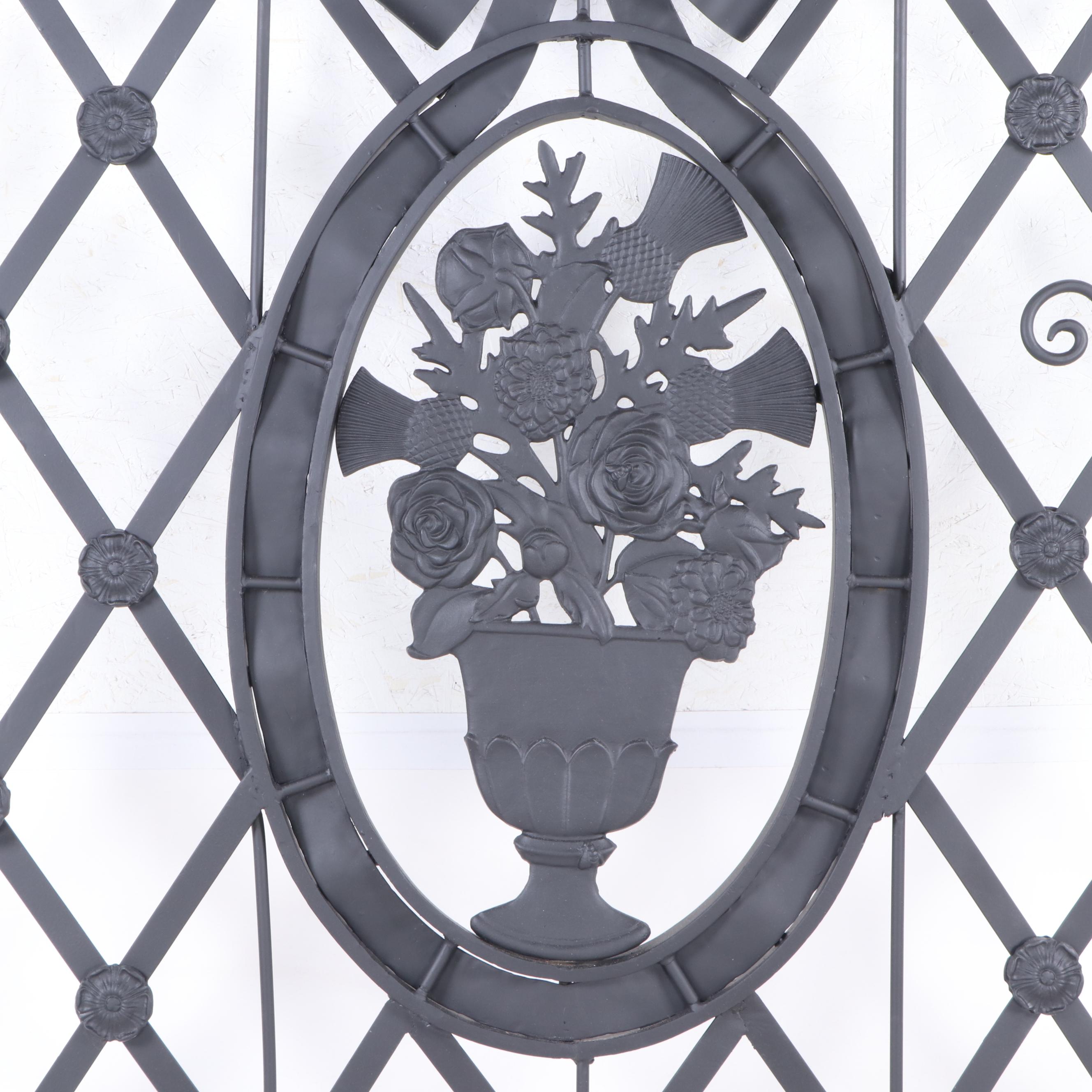 MacKenzie-Childs Wrought Iron Gate with Center Floral Medallion | EBTH