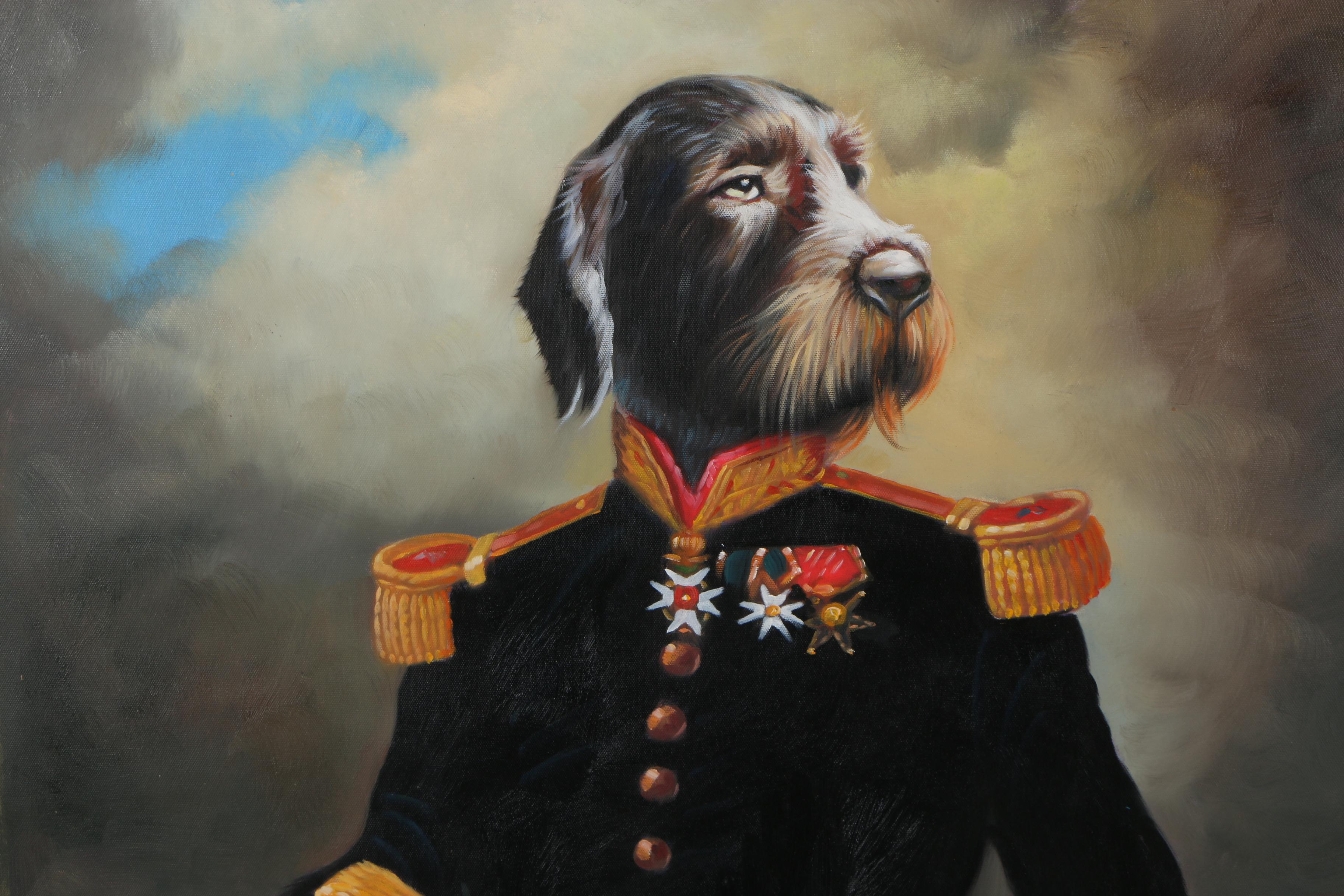 Oil Painting Portrait of Anthropomorphic Dog | EBTH