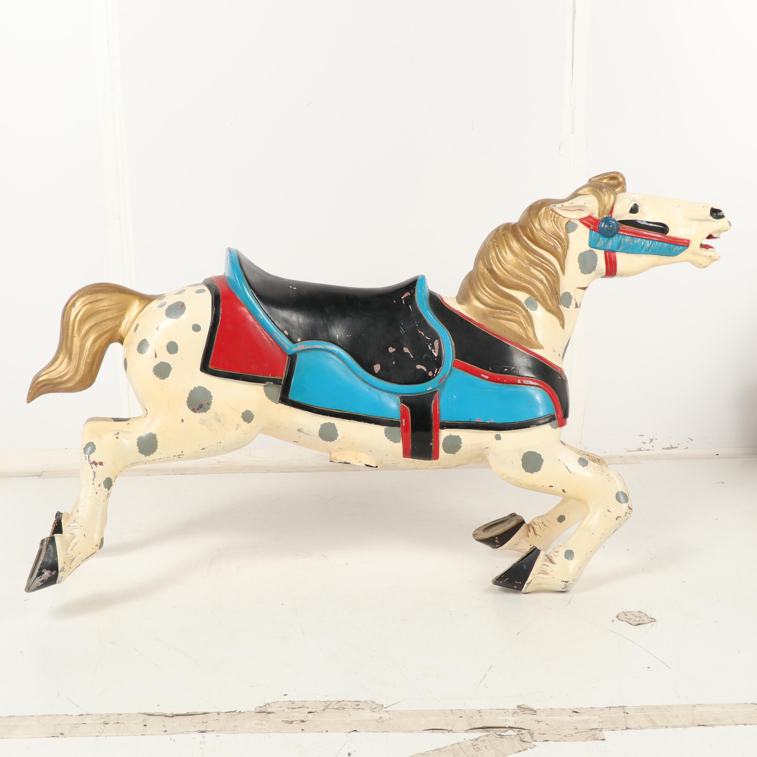Full Size Painted Metal Carousel Horse, Mid 20th Century | EBTH