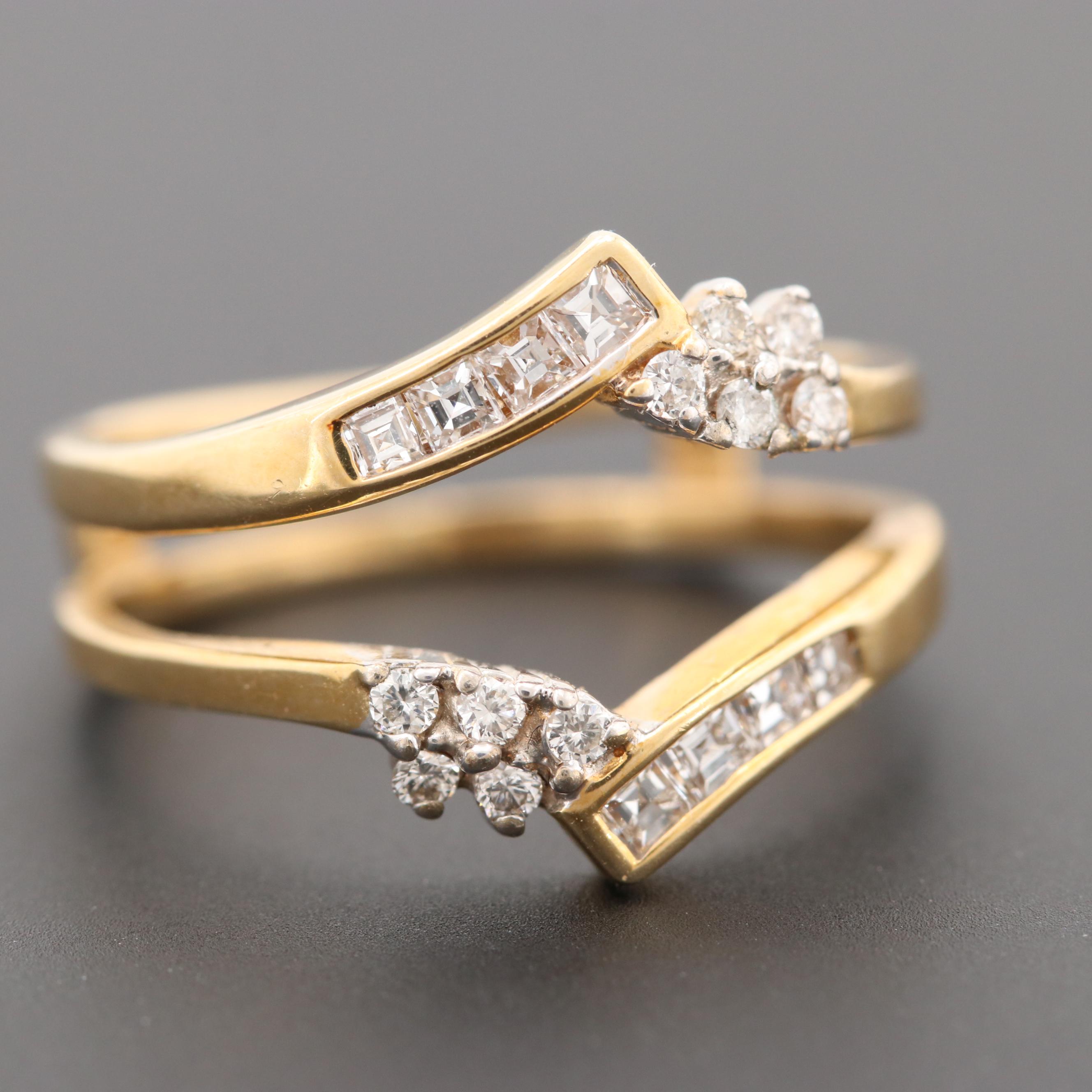 14K Yellow Gold Diamond Ring Jacket | EBTH