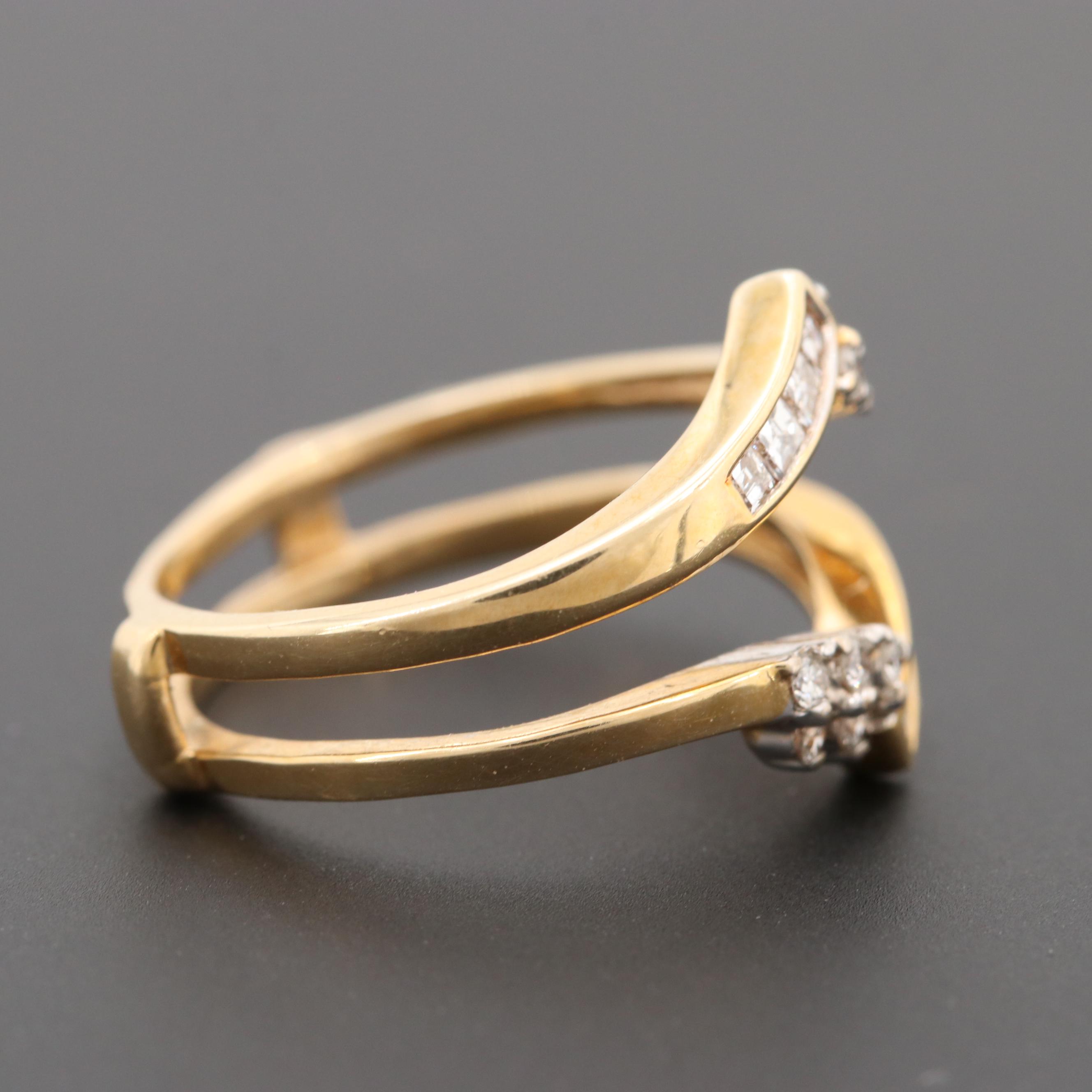 14K Yellow Gold Diamond Ring Jacket | EBTH