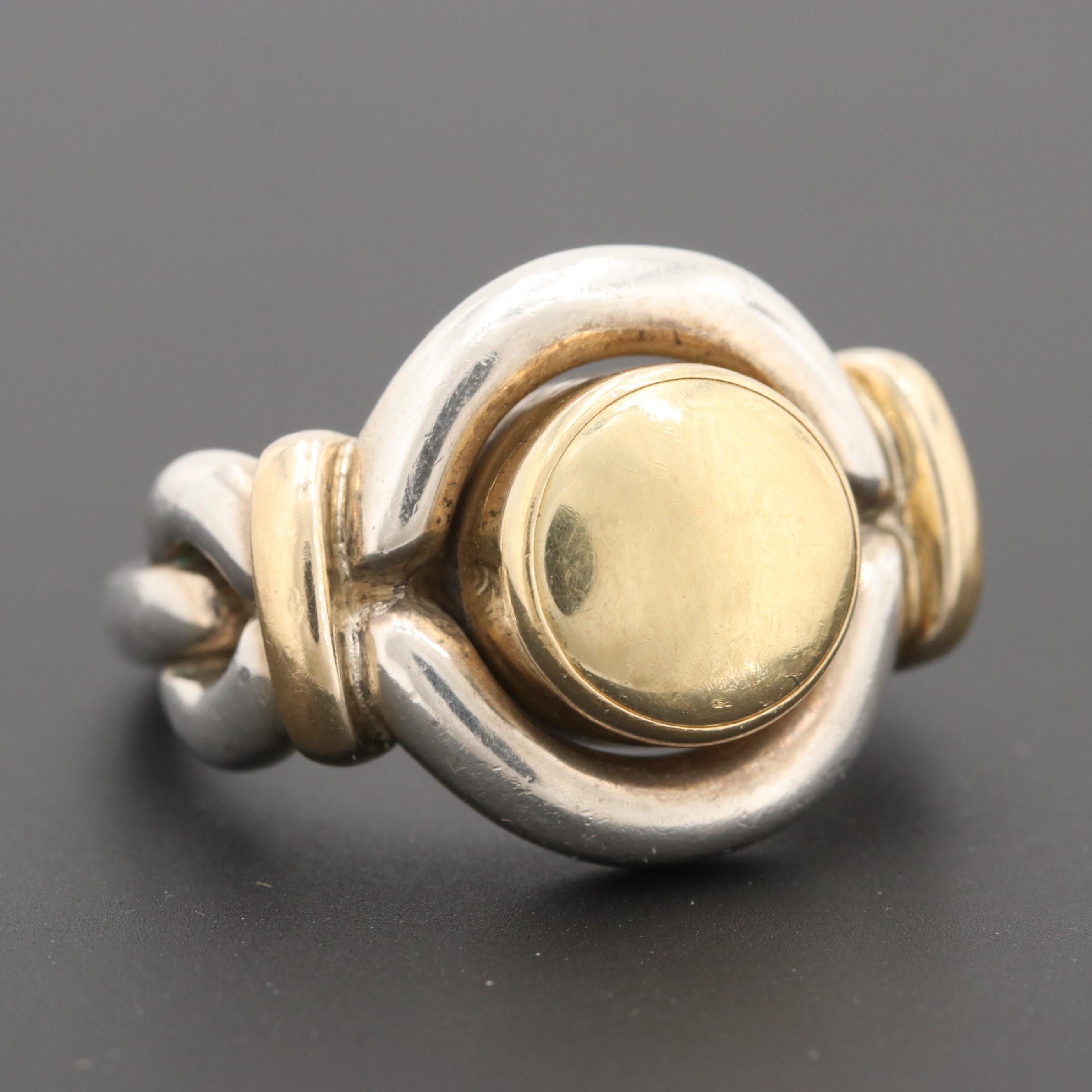 Christofle Sterling Silver and 18K Yellow Gold Ring | EBTH