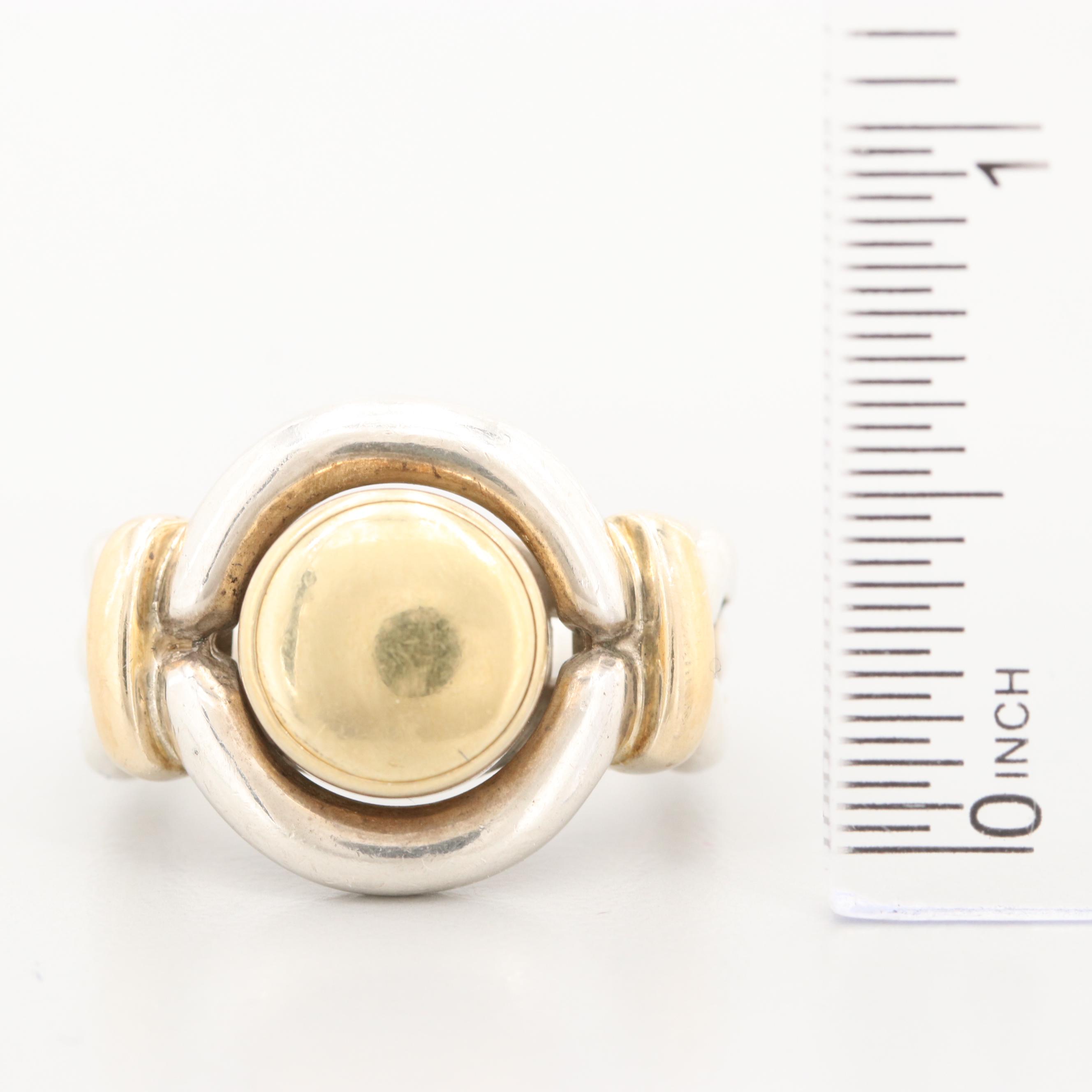 Christofle Sterling Silver and 18K Yellow Gold Ring | EBTH