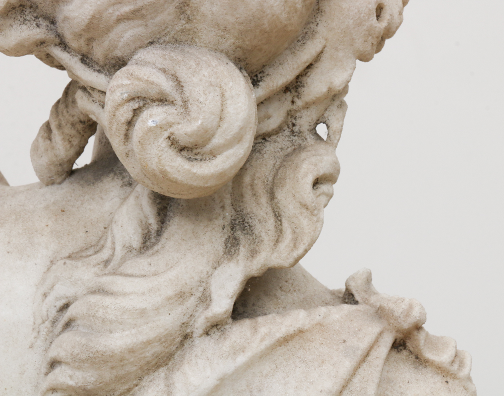 19th Century Marble Sculpture of Classical Figure on Pedestal | EBTH