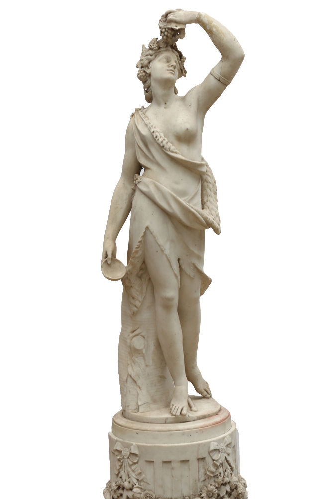 19th Century Marble Sculpture of Classical Figure on Pedestal | EBTH