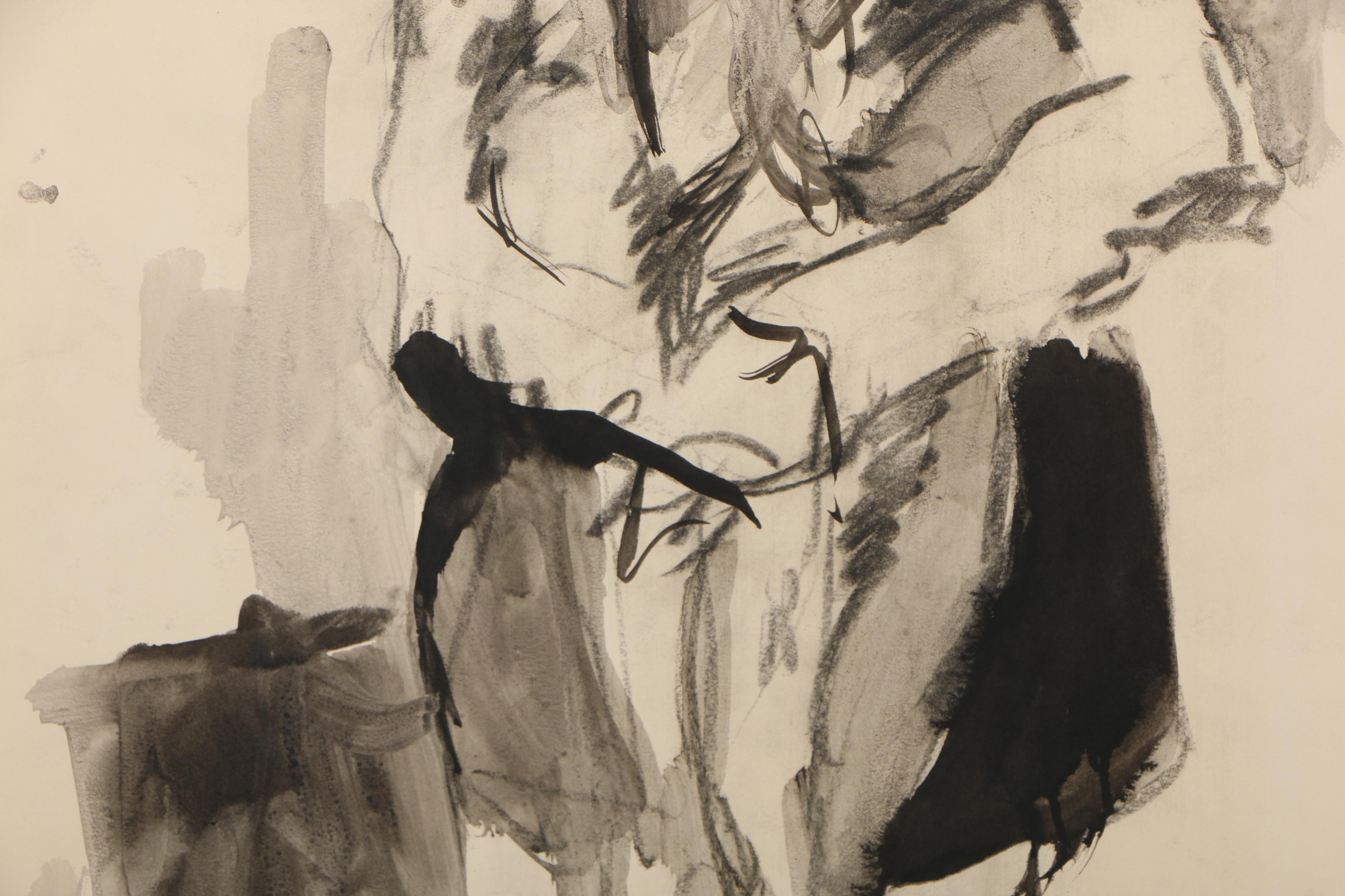 Merle Rosen Figural Ink Wash Paintings | EBTH