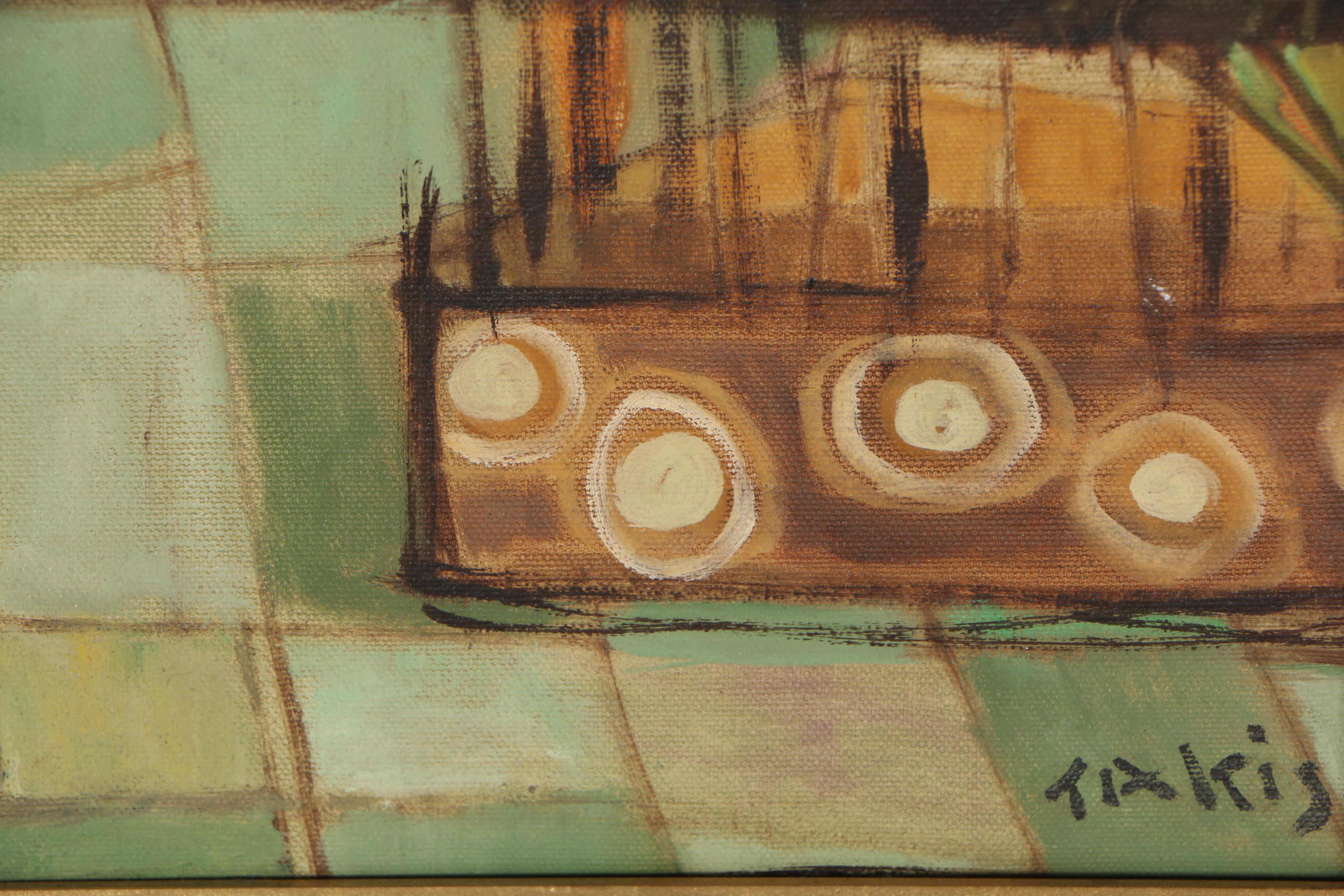 Nicholas Takis Portrait Oil Painting of Boy with Canary | EBTH