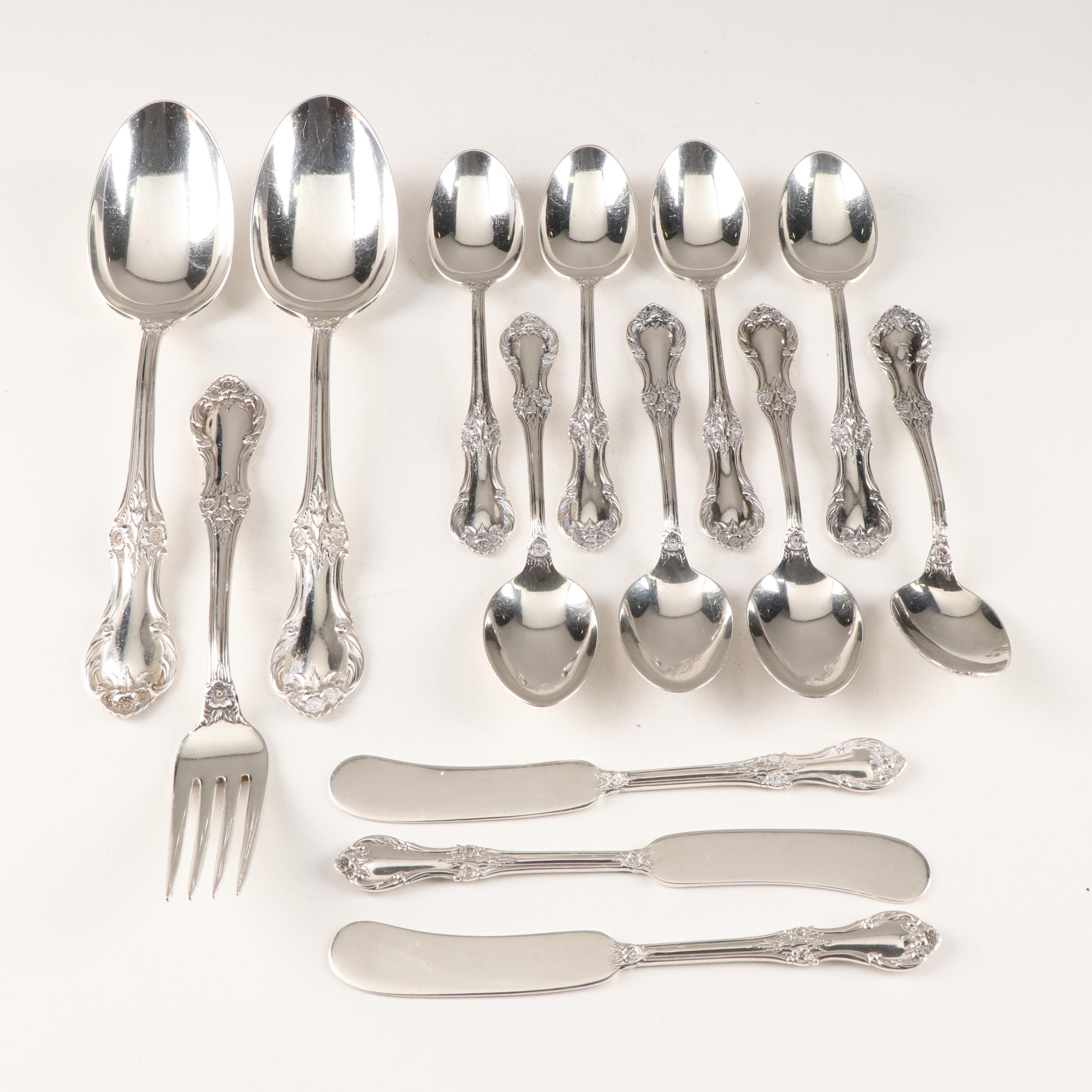 International Silver "Wild Rose" Sterling Silver Flatware and Serving ...