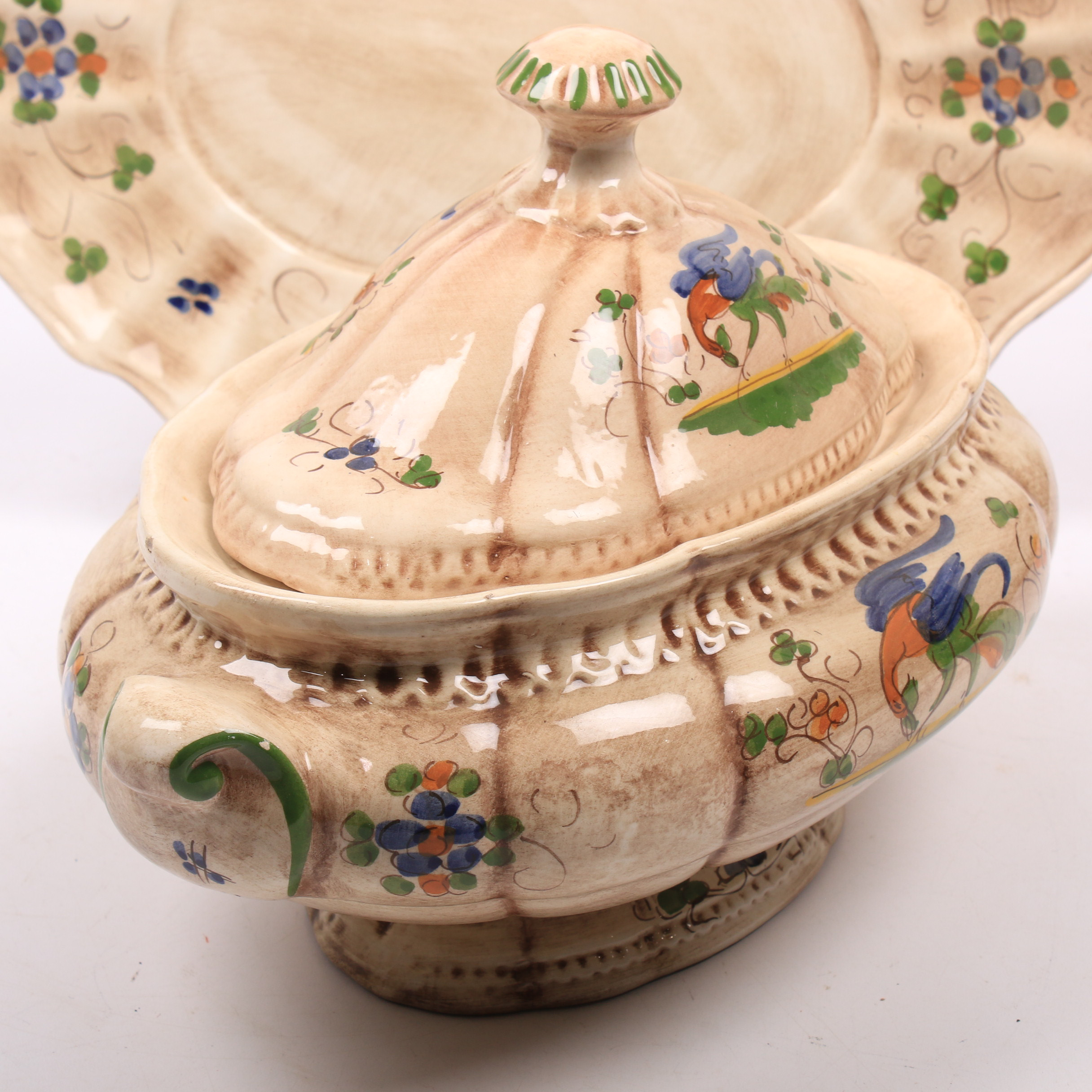 Hand-Painted Porcelain Tureen with Underplate | EBTH