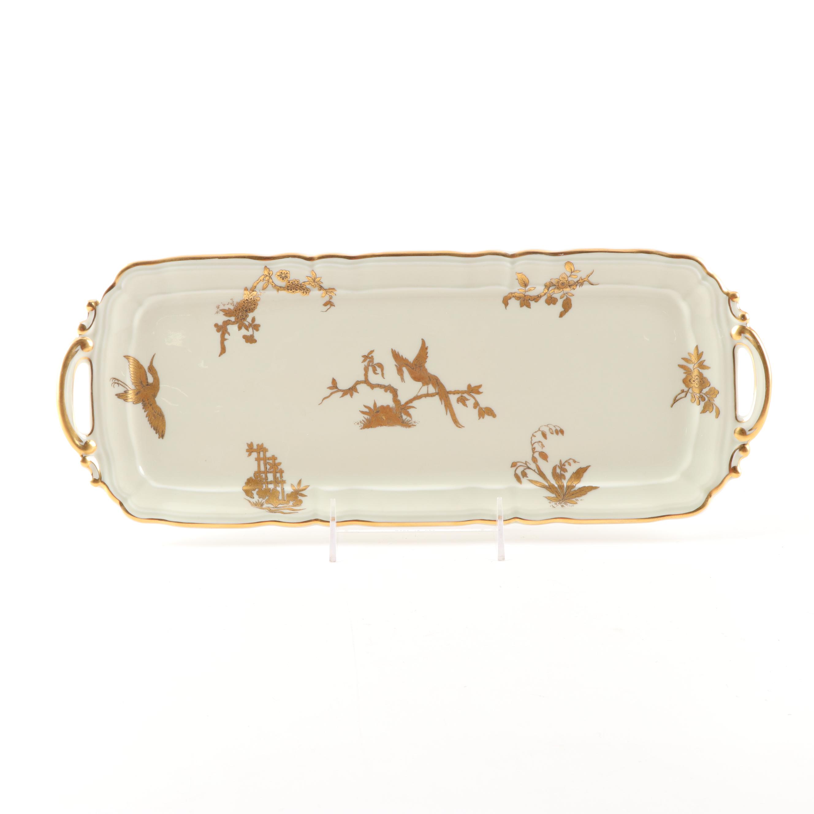 Limoges Porcelain and Gilt Serving Tray | EBTH