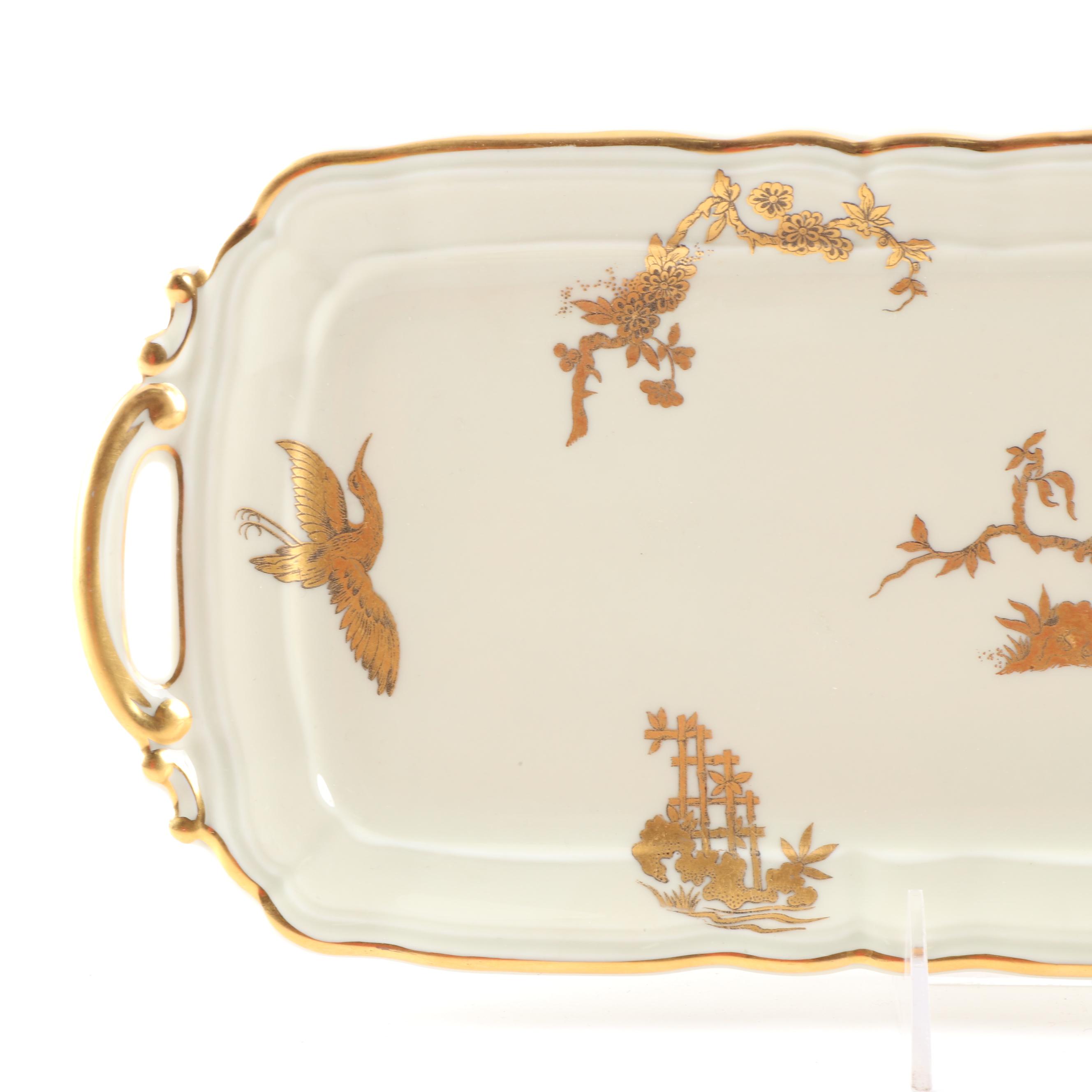 Limoges Porcelain and Gilt Serving Tray | EBTH