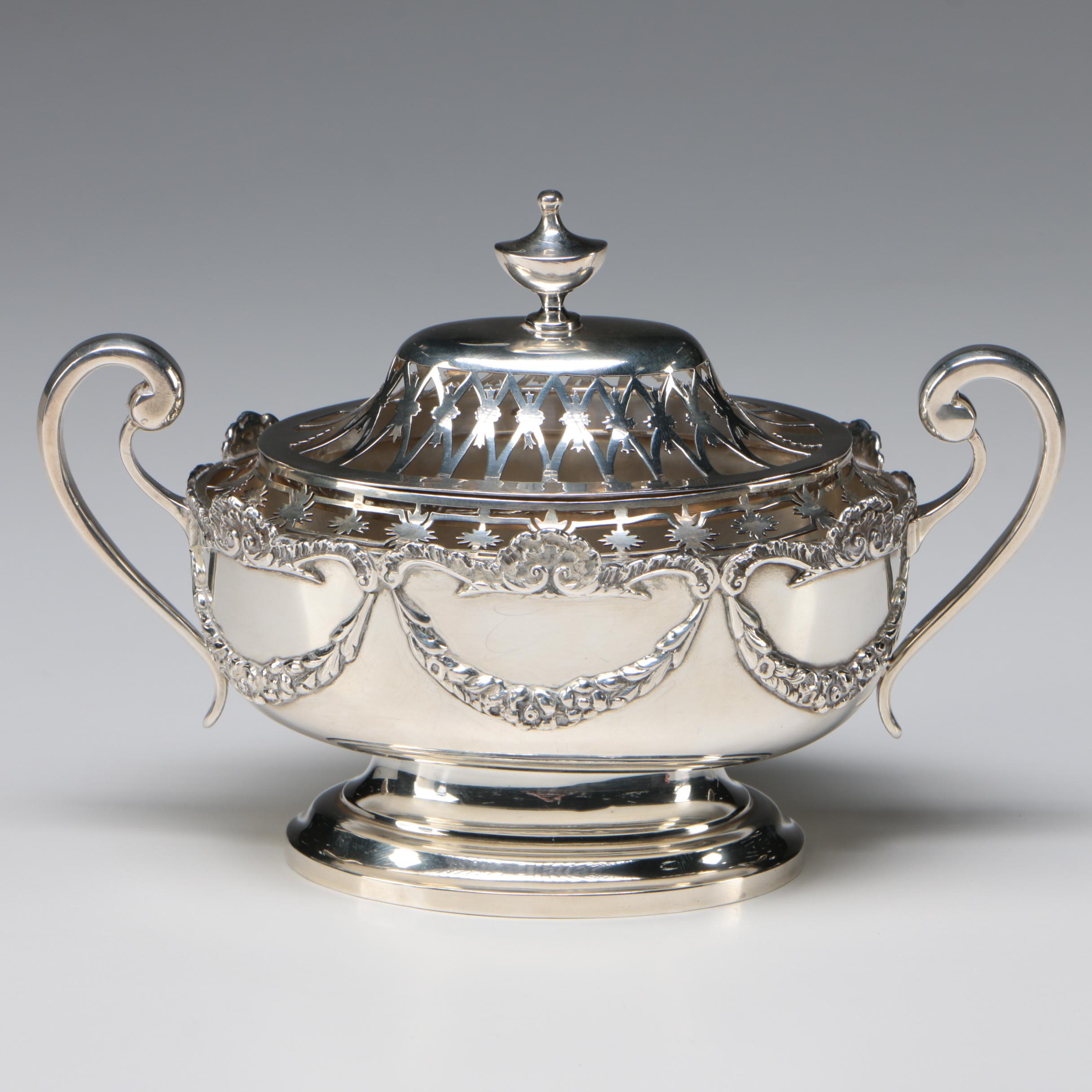 William Comyns & Sons Sterling Bon Bon Bowl with Reticulated Lid, 1910 ...
