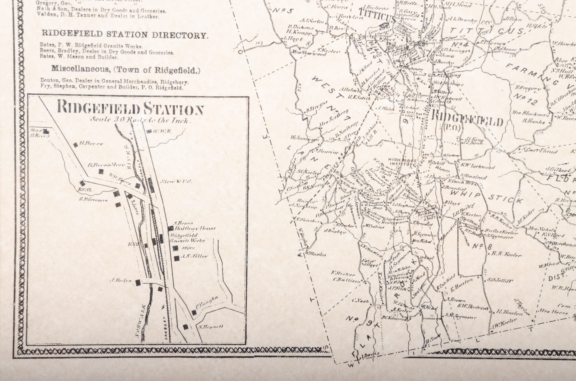 1867 Ridgefield Offset Lithographs of Connecticut Map | EBTH