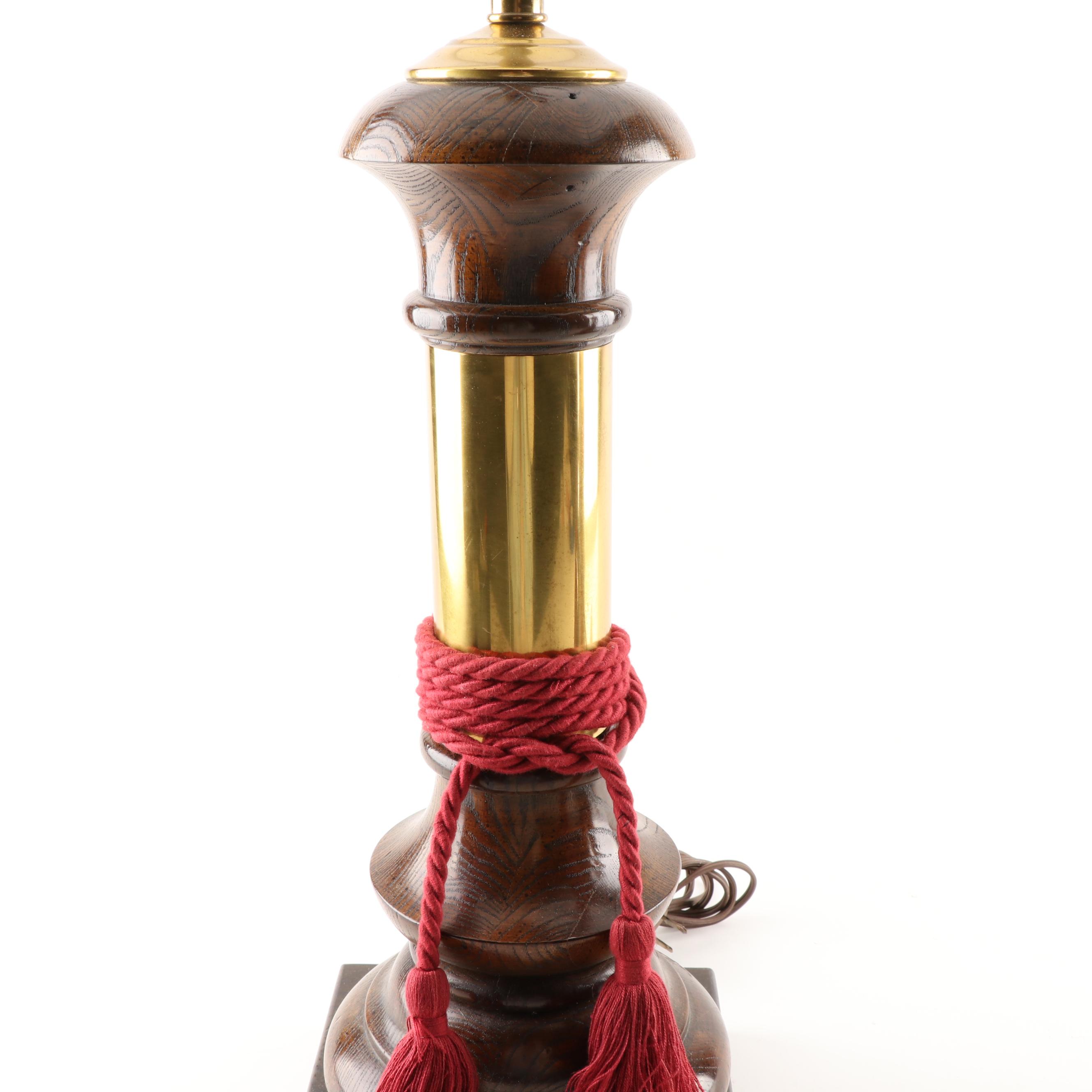 Knob Creek Wood and Brass Table Lamps | EBTH