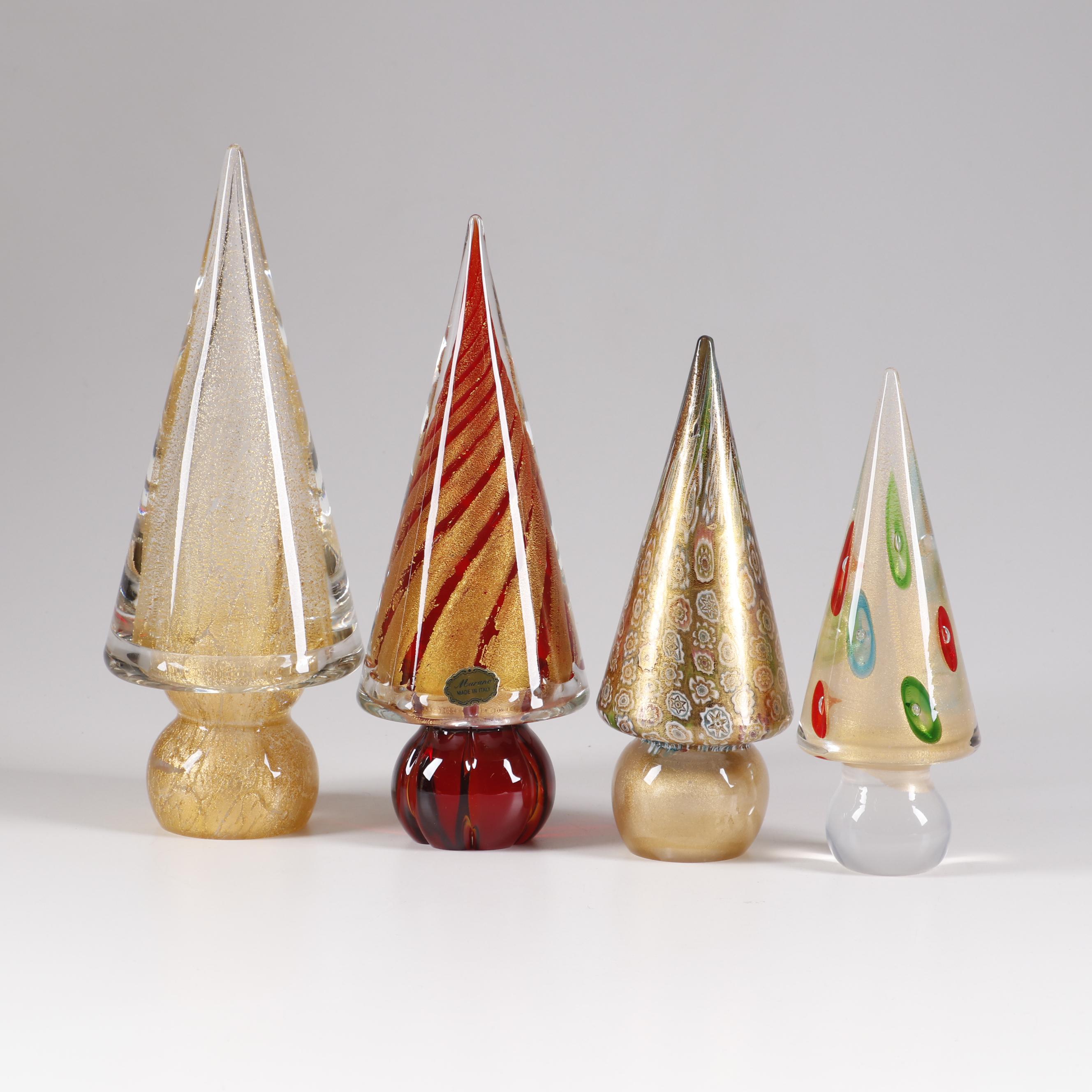 Murano Art Glass Christmas Trees, Mid Century | EBTH