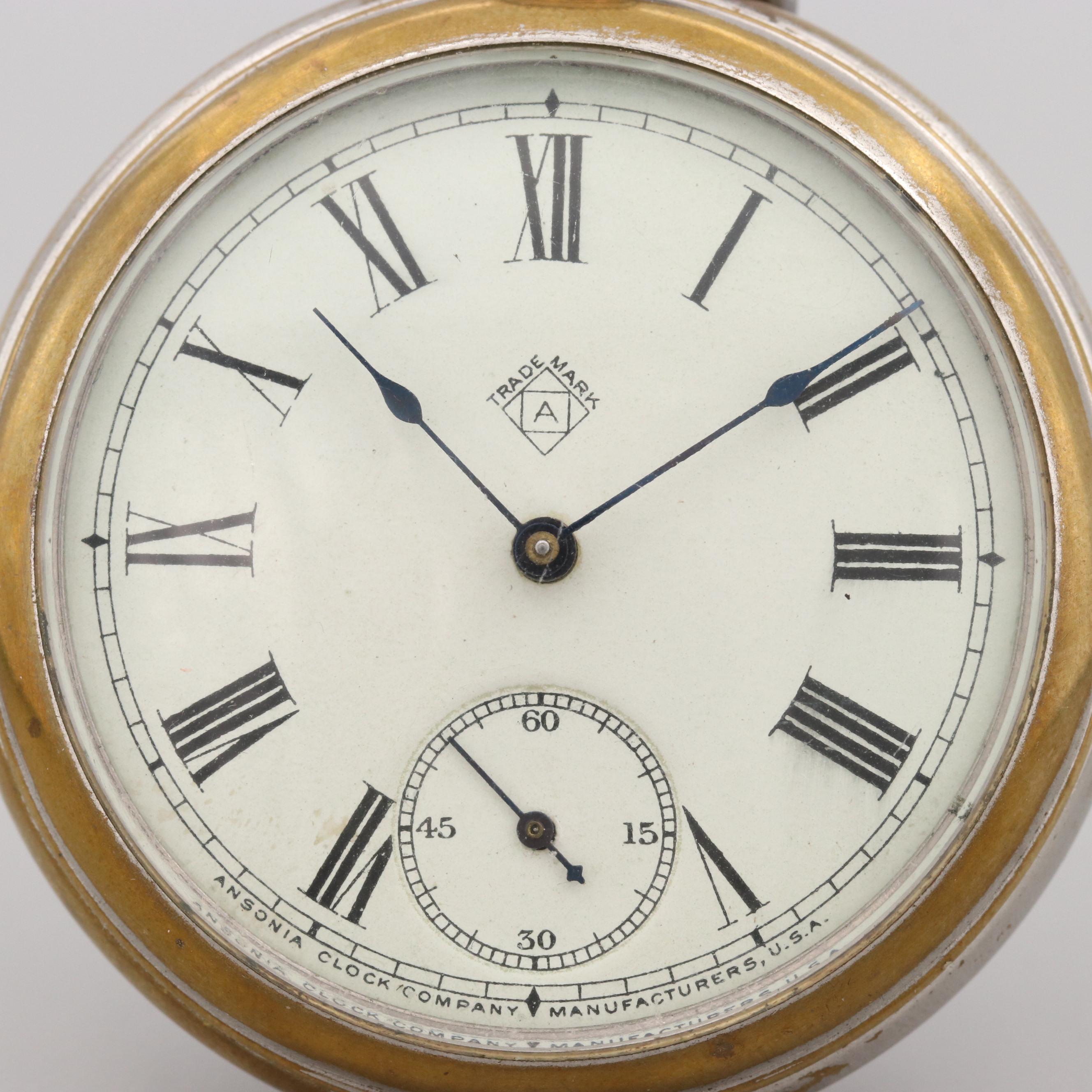 Antique Ansonia Base Metal Pocket Watch | EBTH