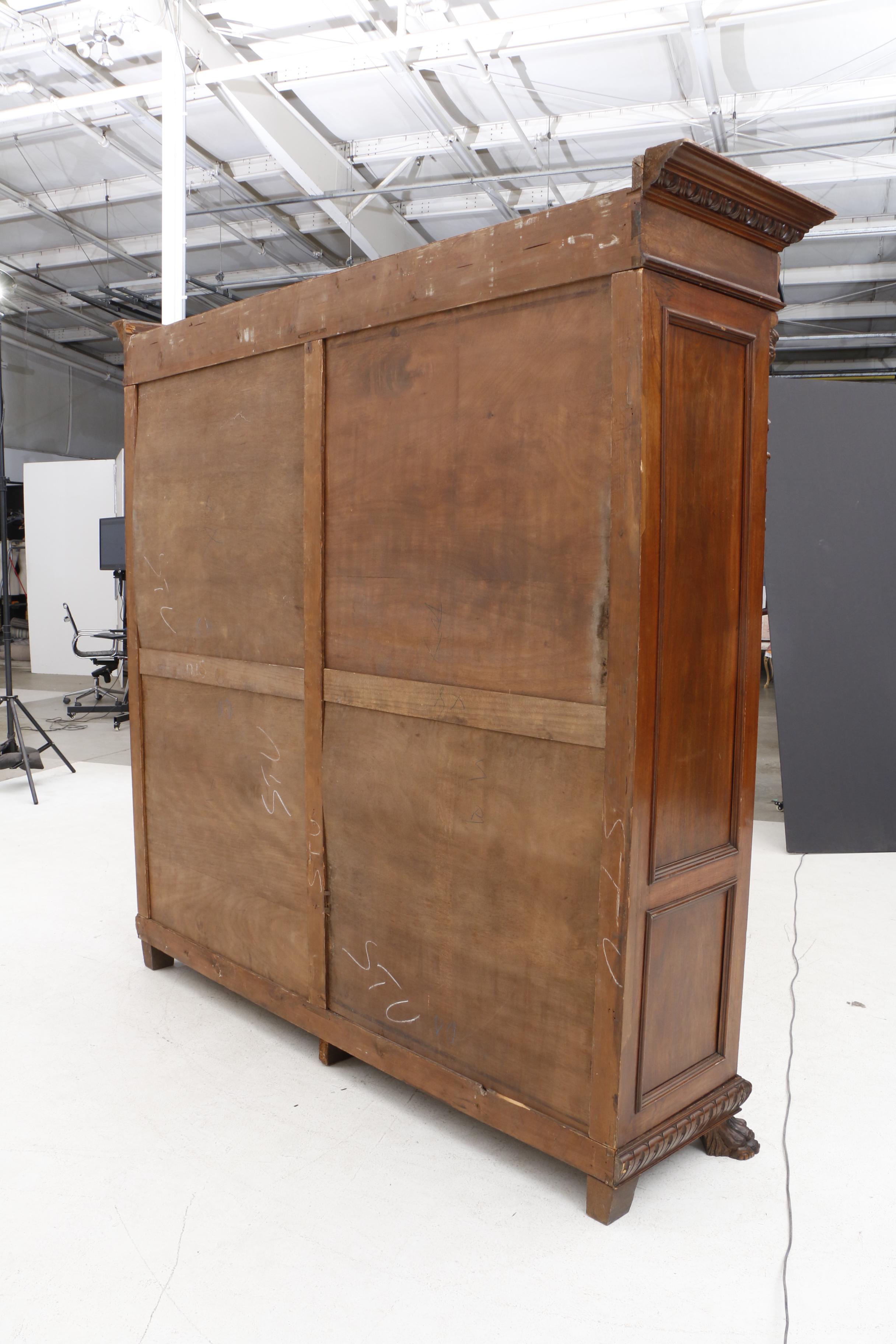 Baroque Style Carved Italian Walnut Knockdown Bookcase, 1920s | EBTH