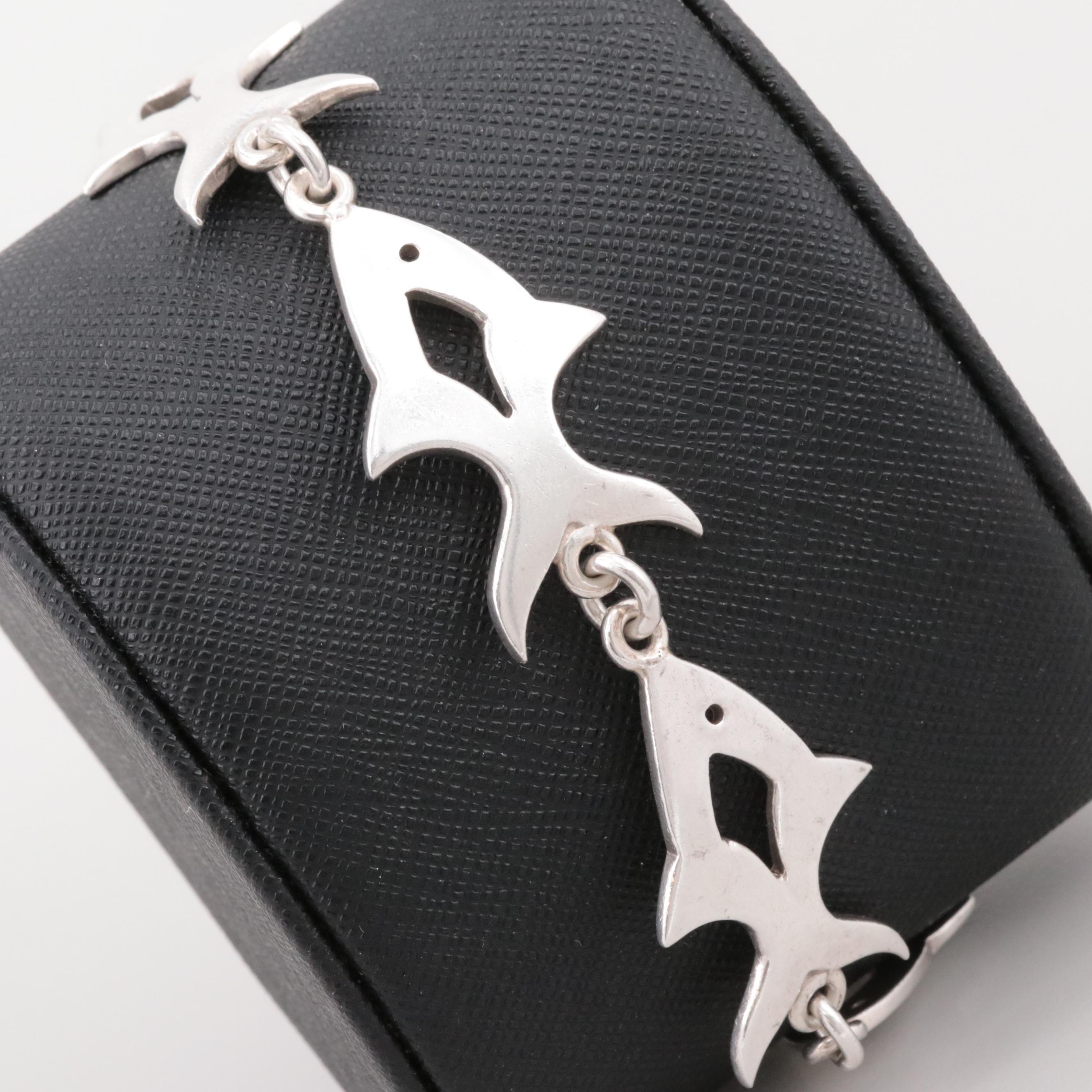 Mexican Sterling Silver Fish Bracelet | EBTH