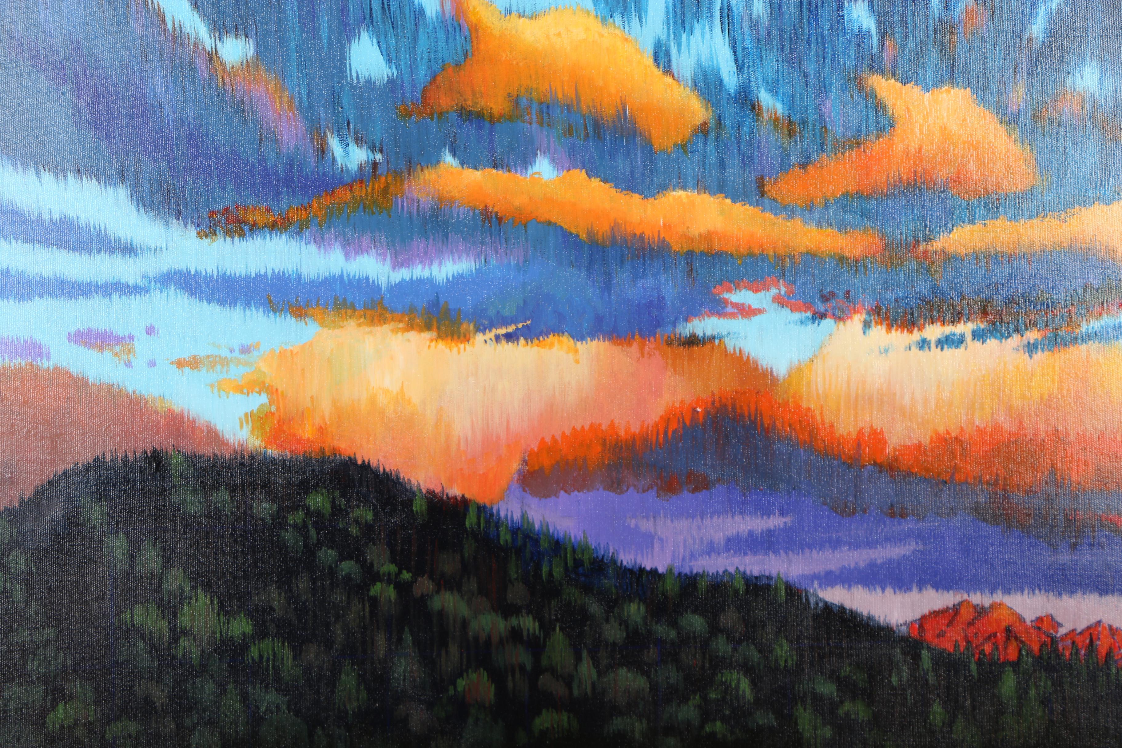 J.C. Hall Lineillist Landscape Acrylic Painting | EBTH