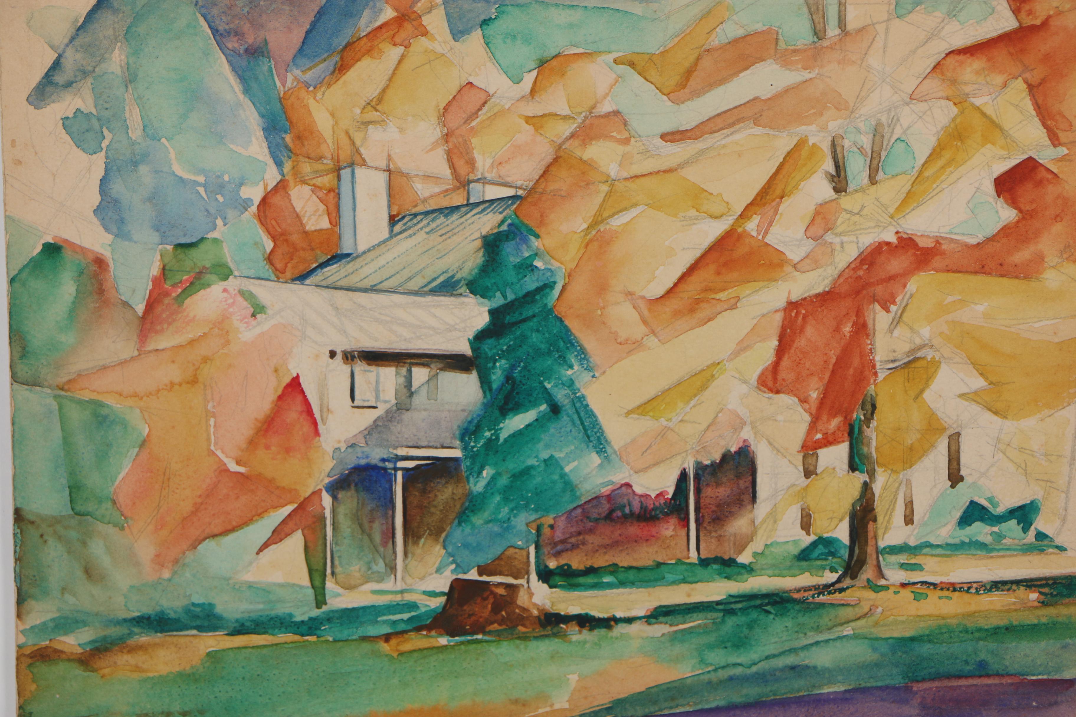 Robert Whitmore Abstract Landscape Watercolor Painting | EBTH