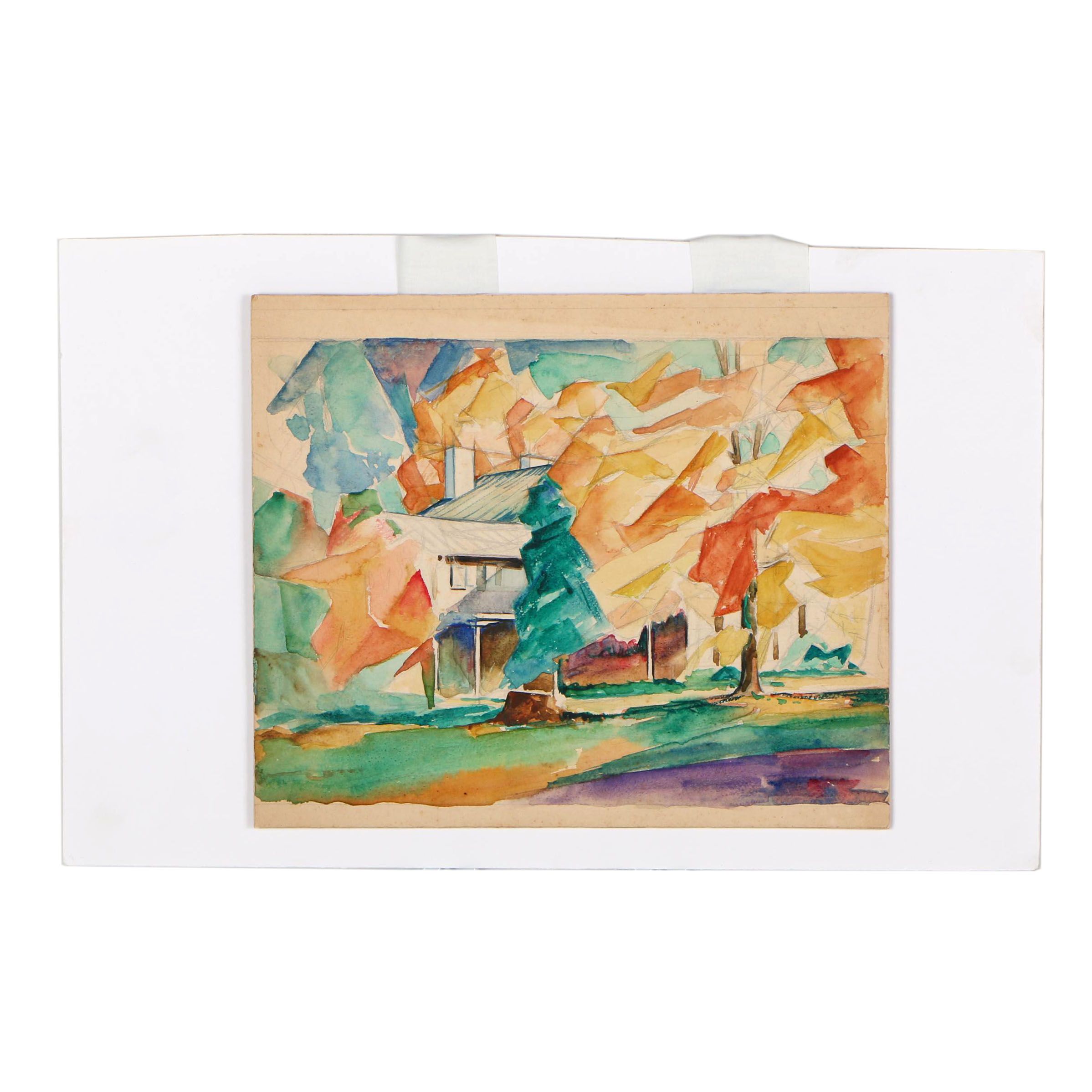 Robert Whitmore Abstract Landscape Watercolor Painting | EBTH
