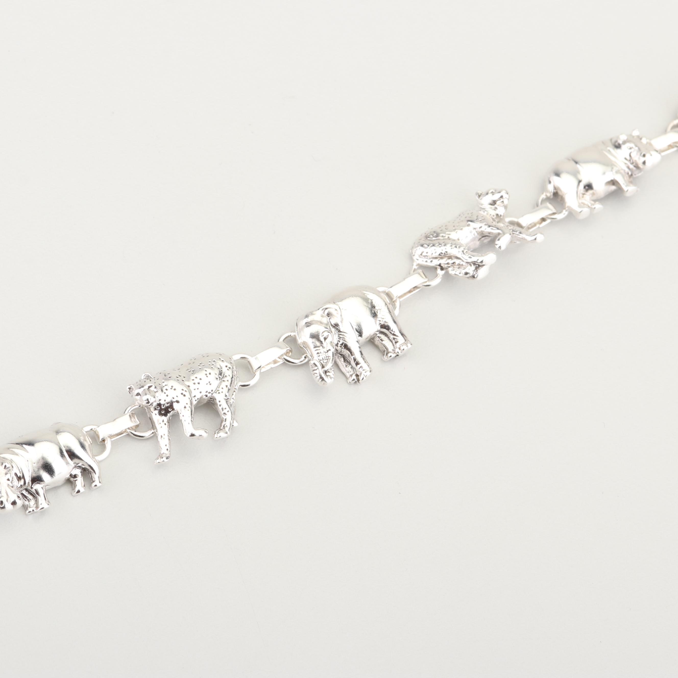 Sterling Silver Safari Animal Bracelet | EBTH