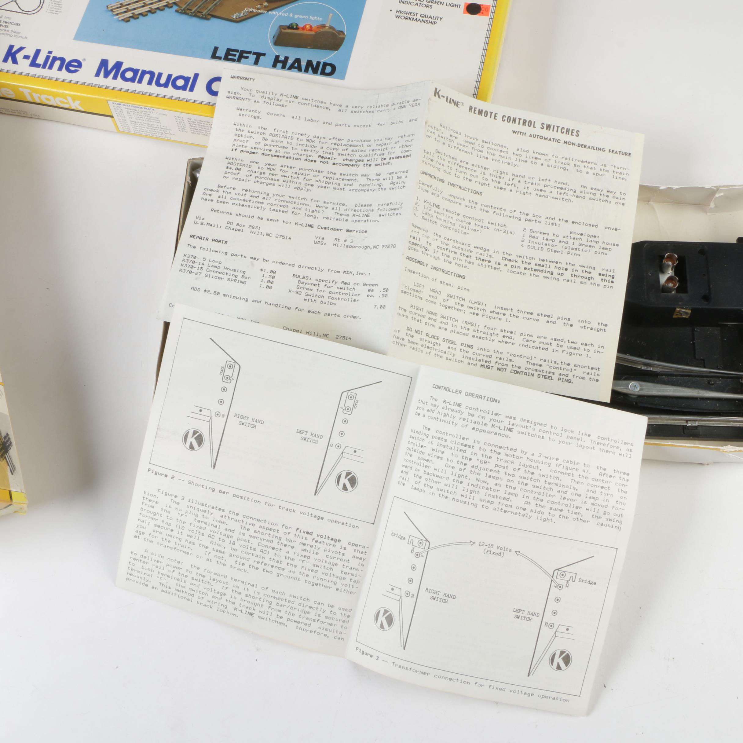 K-Line O and O-27 Gauge Manual Control Switches | EBTH