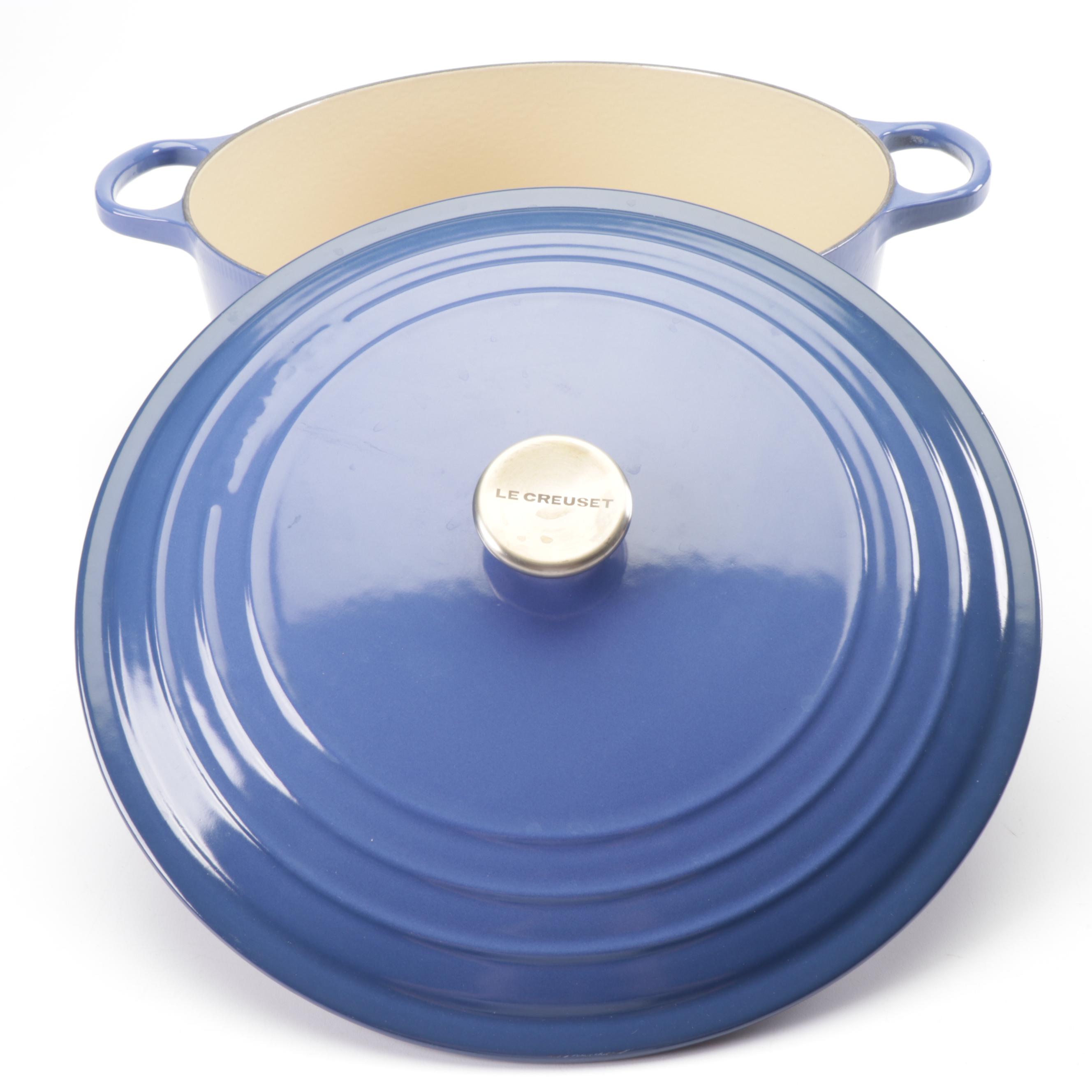 Le Creuset Cobalt Blue Enameled Cast Iron 13.25 Qt Round Oven | EBTH