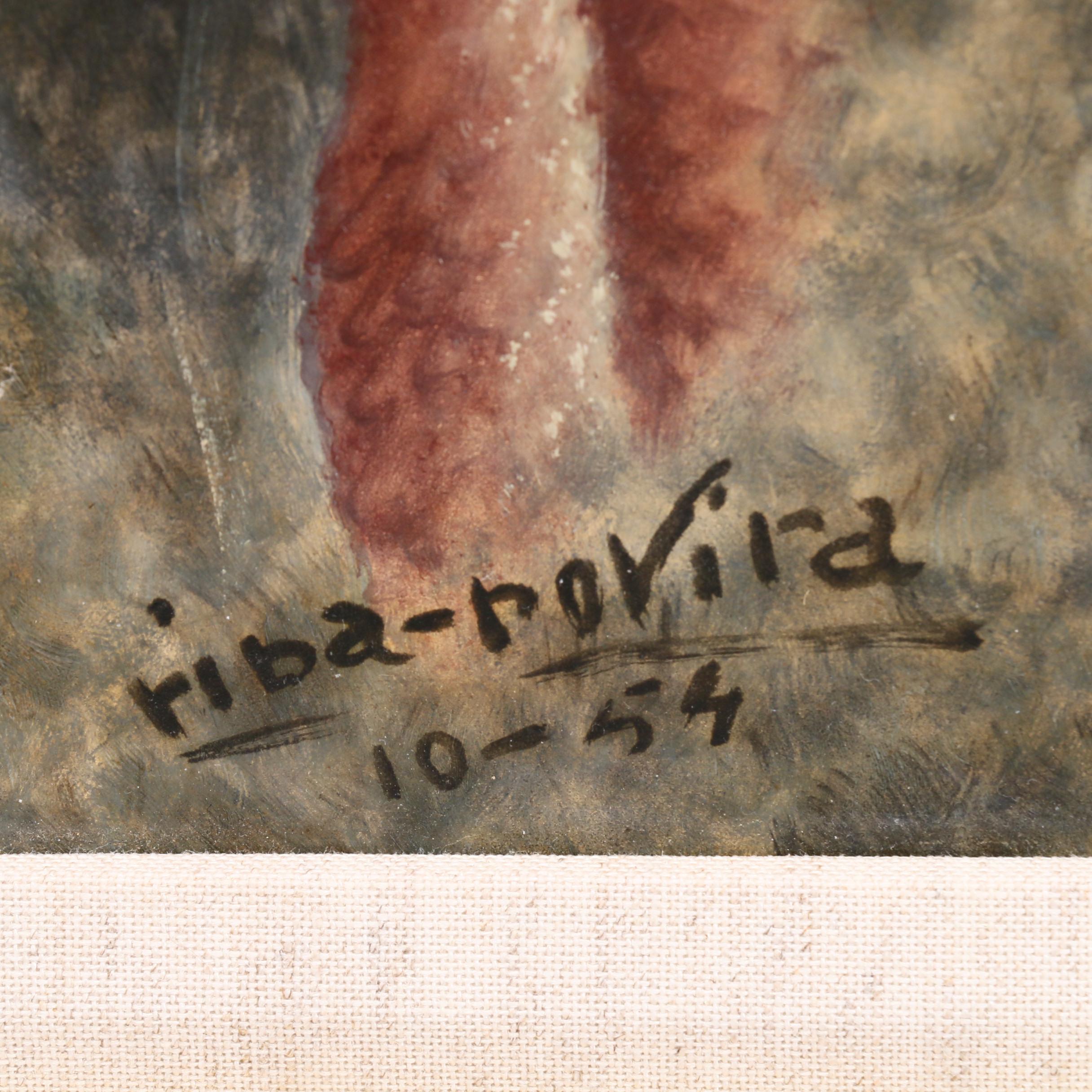 François Riba-Rovira 1955 Oil Painting "Oh Flight" | EBTH