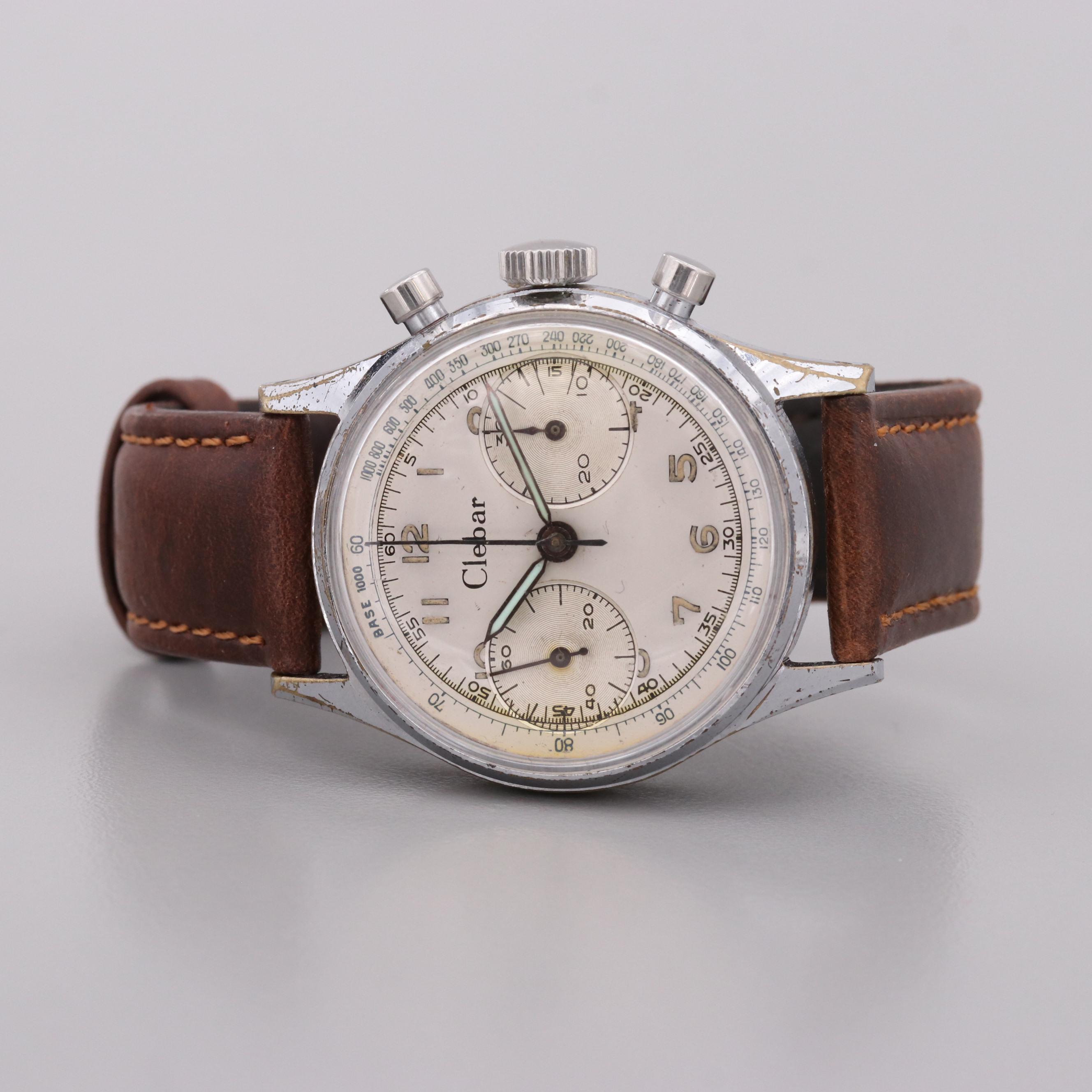 Vintage Swiss Clebar Chronograph Wristwatch | EBTH