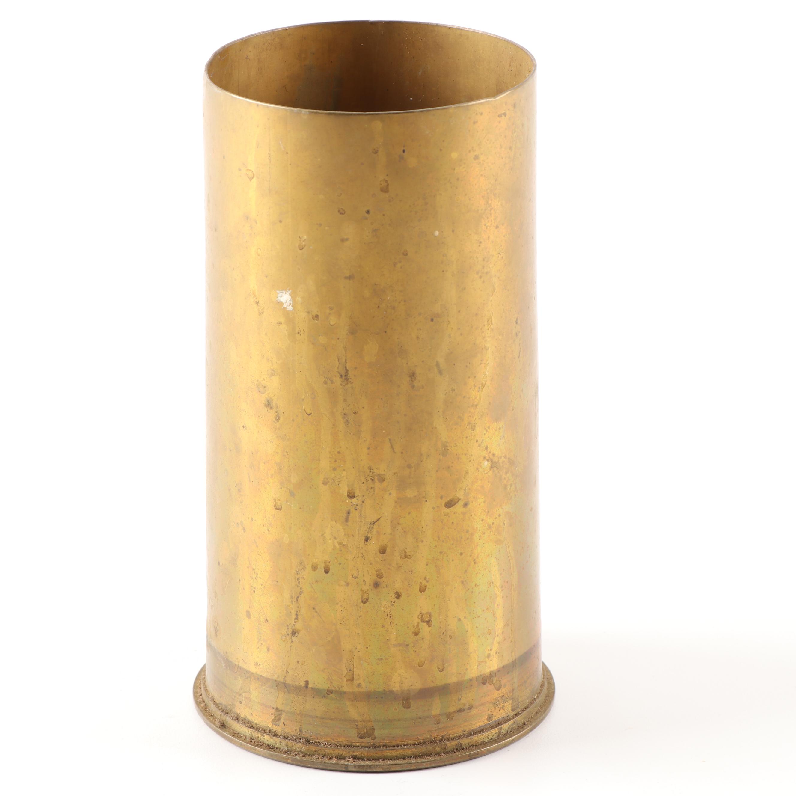 WWI Era US Navy 3 inch Shell Casing and 1943 US 75mm M18 Tank Shell ...