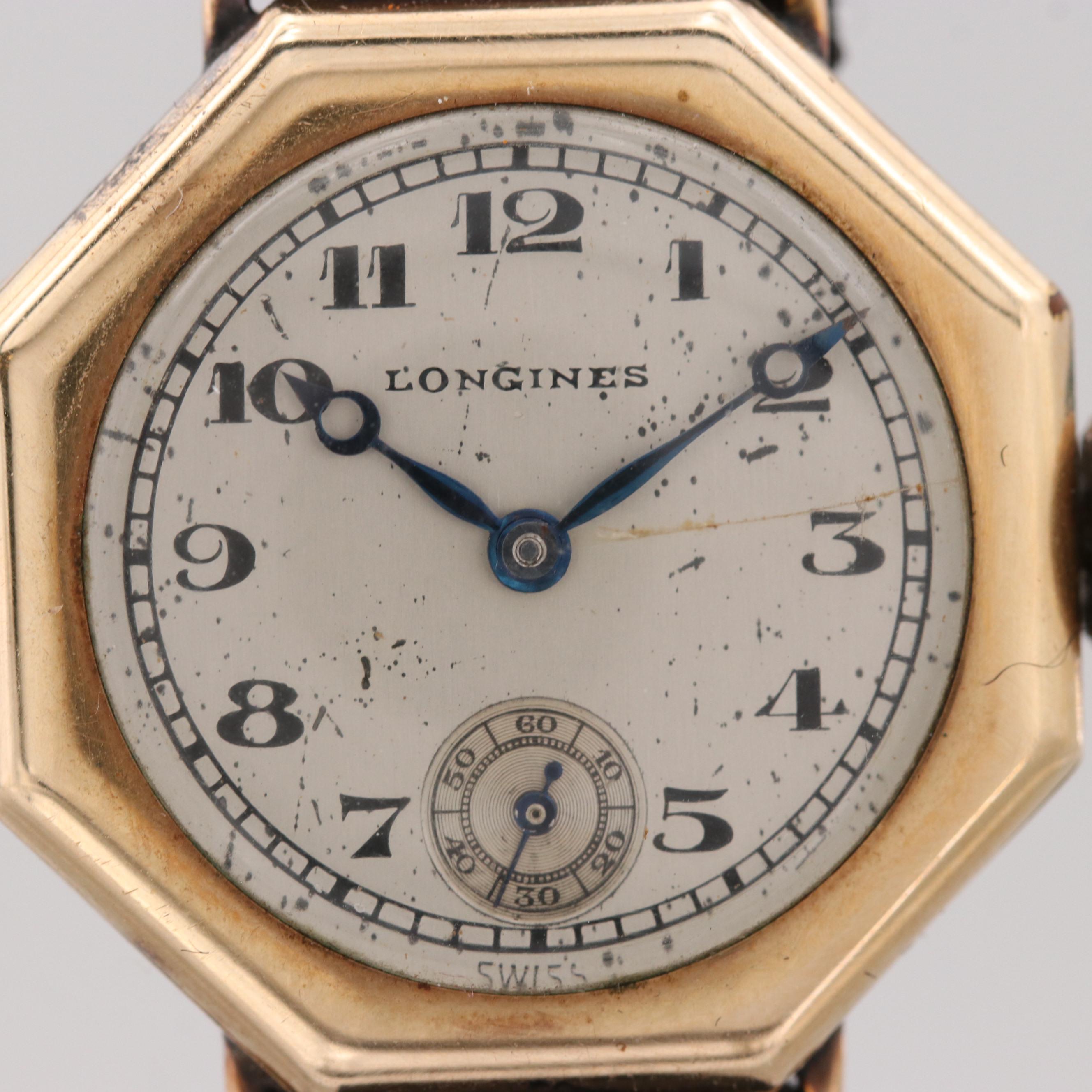 Vintage Longines Gold Filled Octagon Shape Pocket Watch | EBTH