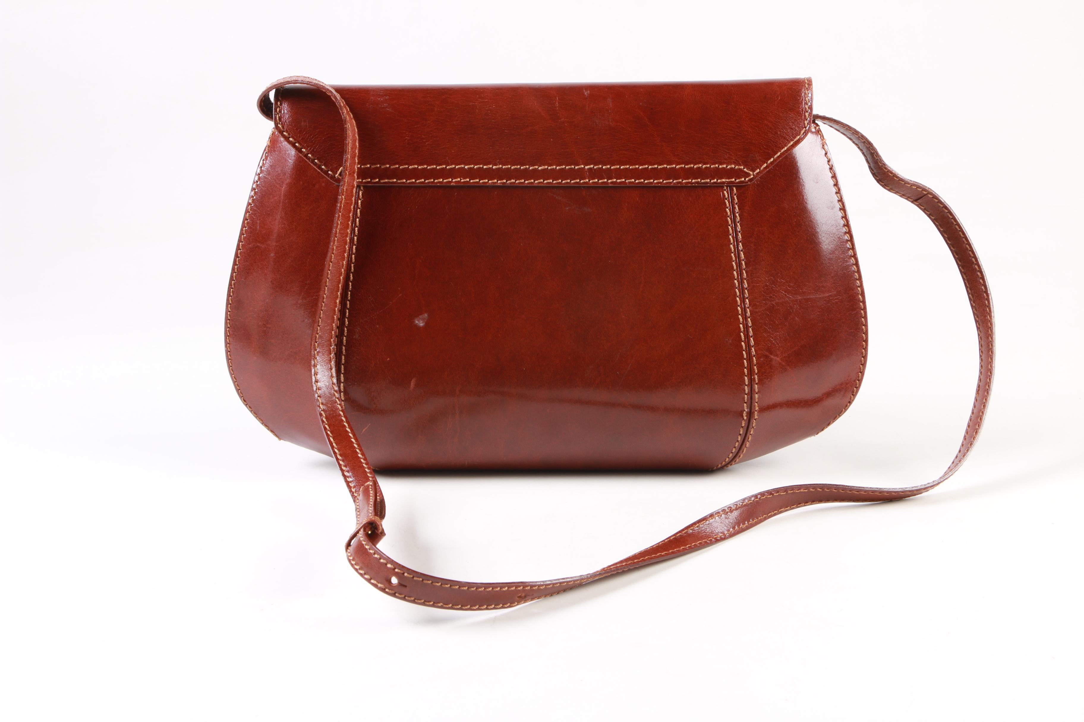 De Vecchi by Hamilton Hodge Mahogany Brown Leather Shoulder Bag | EBTH