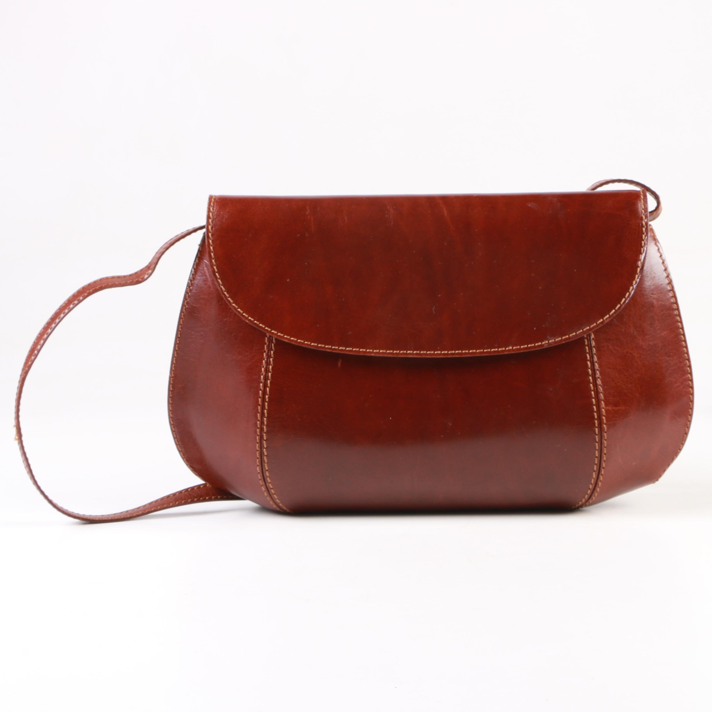 De Vecchi by Hamilton Hodge Mahogany Brown Leather Shoulder Bag | EBTH