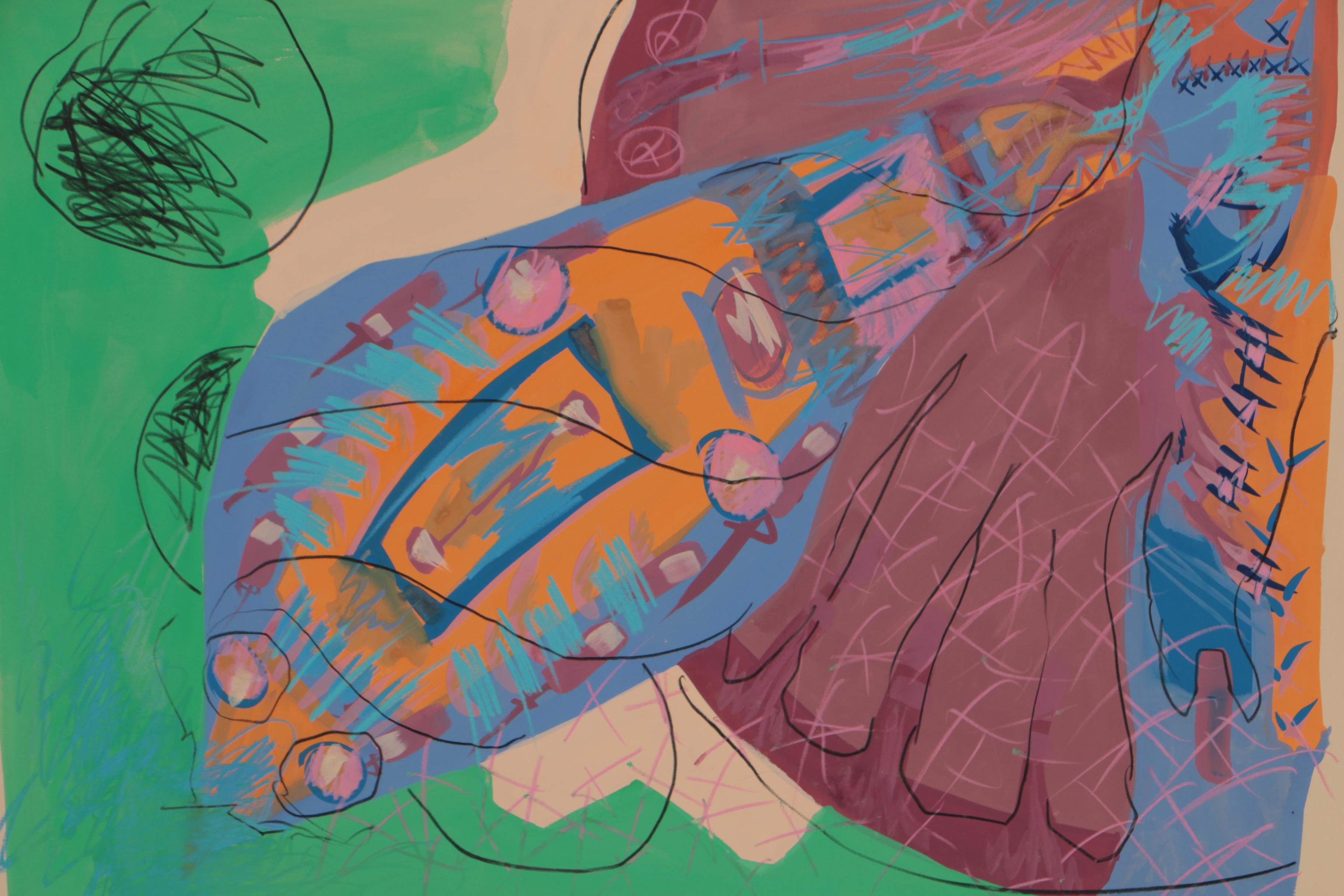 Merle Rosen Abstract Mixed Media Painting | EBTH