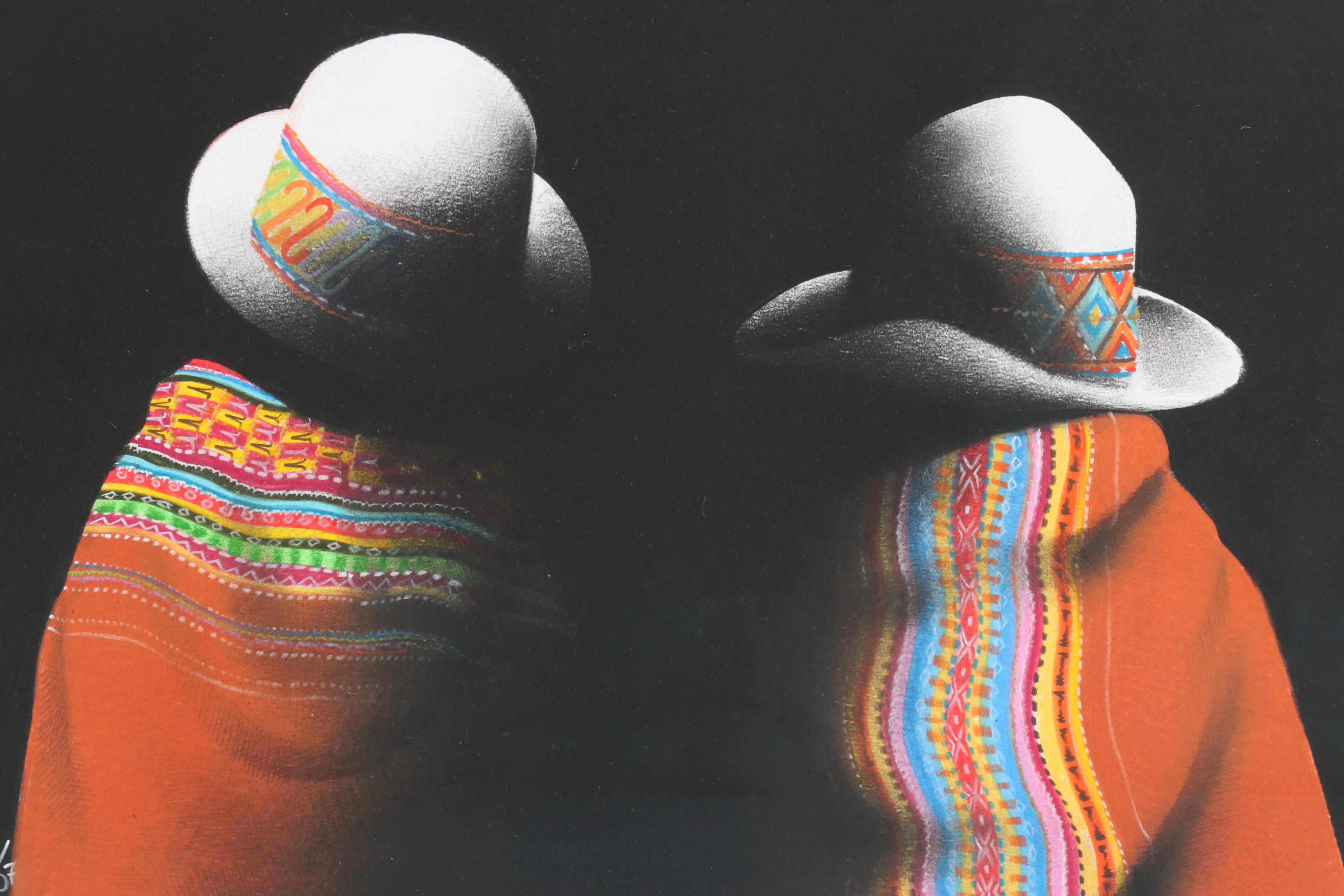 Eusebio Choque Oil Pastel Drawings | EBTH