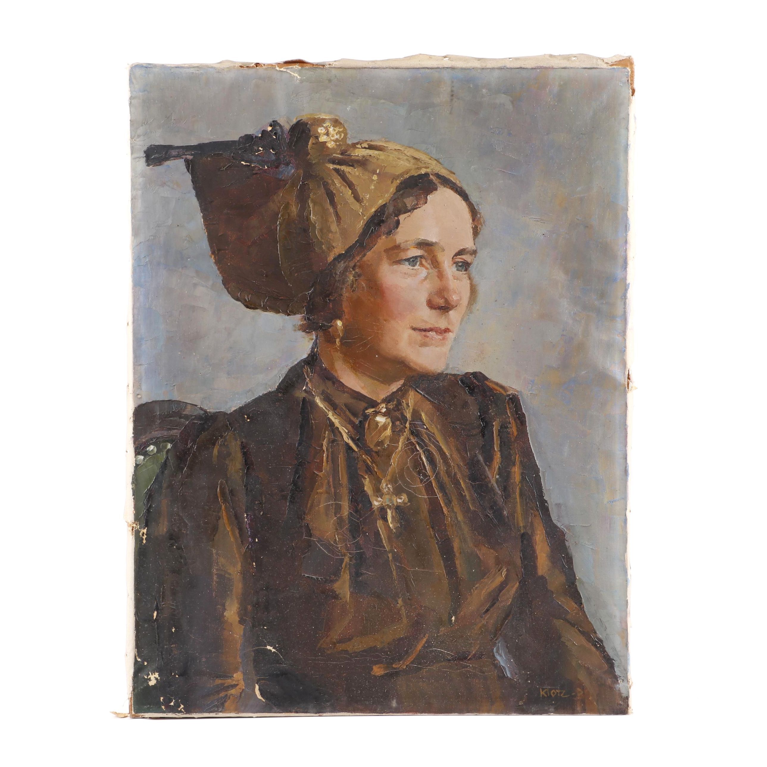 P. Klotz Oil Portrait | EBTH